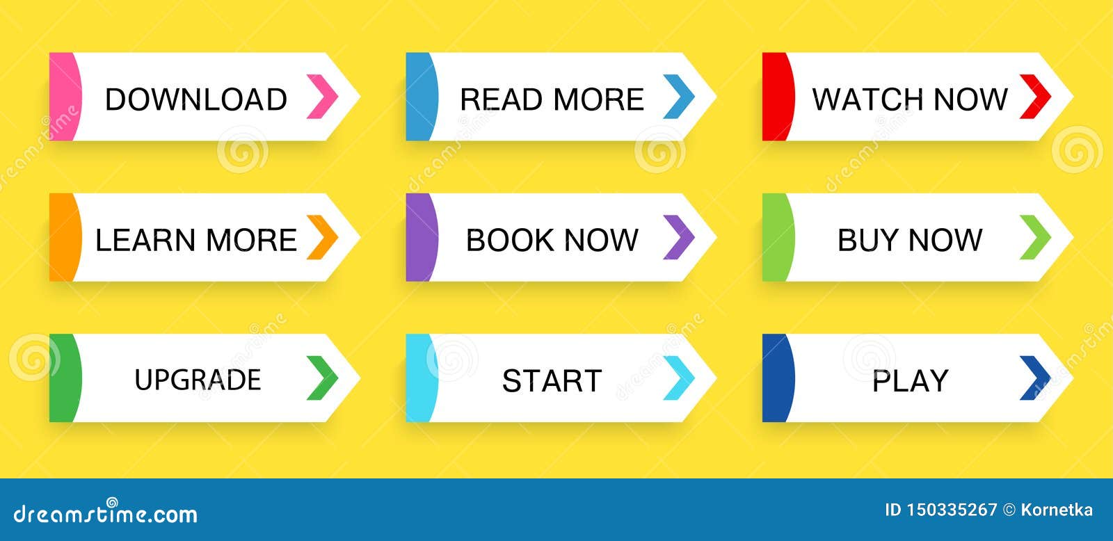 Set Vector Modern Trendy Buttons. Flat Style. Stock Vector ...