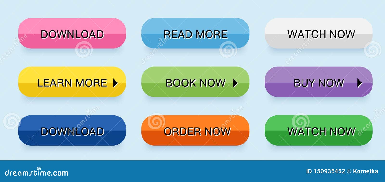 Set Vector Modern Trendy Buttons. Flat Style. Stock Vector ...