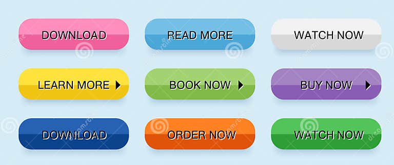 Set Vector Modern Trendy Buttons. Flat Style. Stock Vector ...