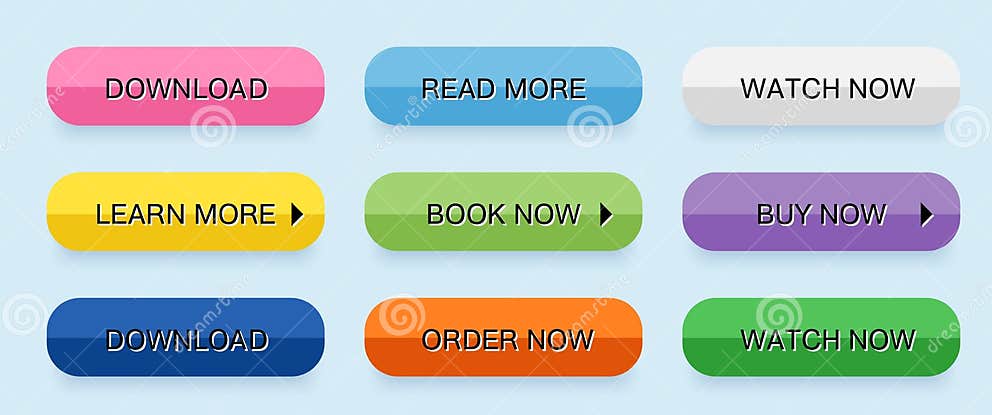 Set Vector Modern Trendy Buttons. Flat Style. Stock Vector ...