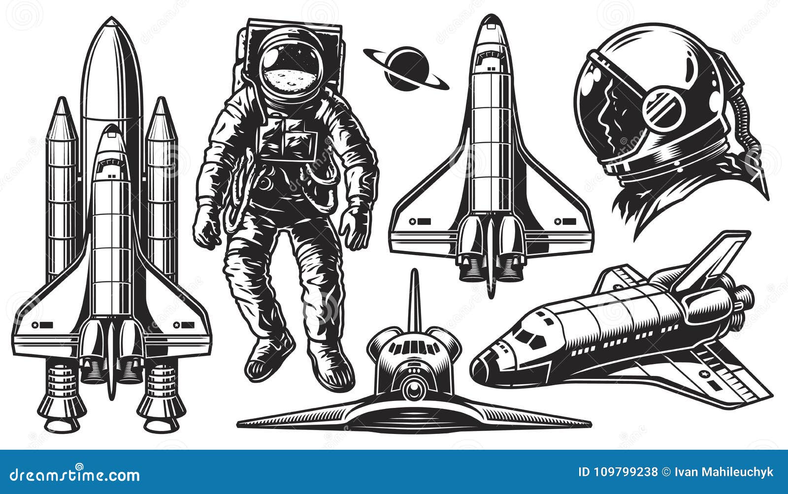 Set of Vector Object of Space. Stock Vector - Illustration of graphic ...