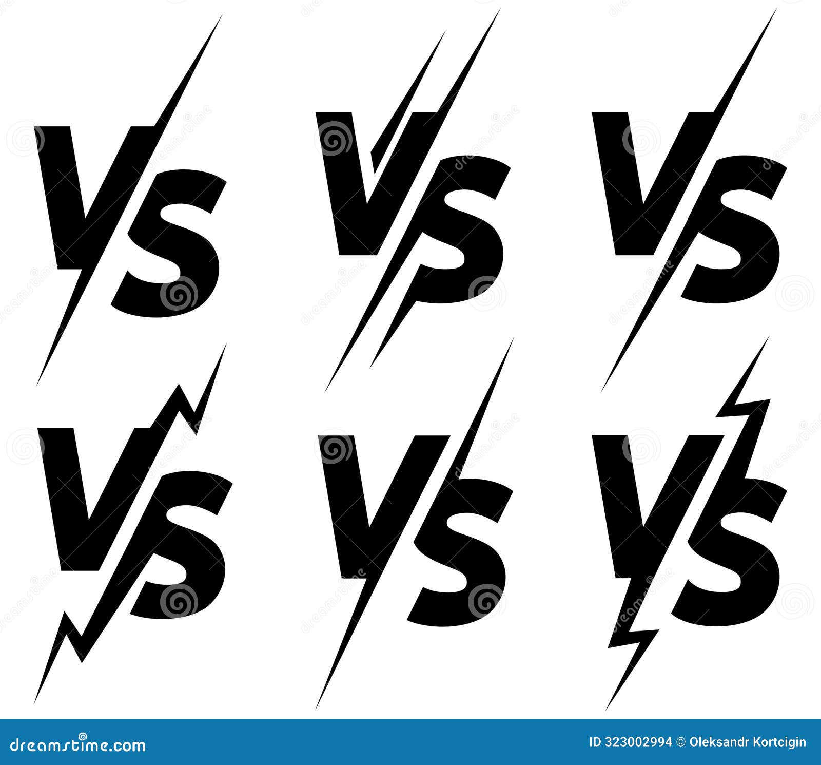 Set of Vector Monochrome Templates for VS Logo Stock Vector ...