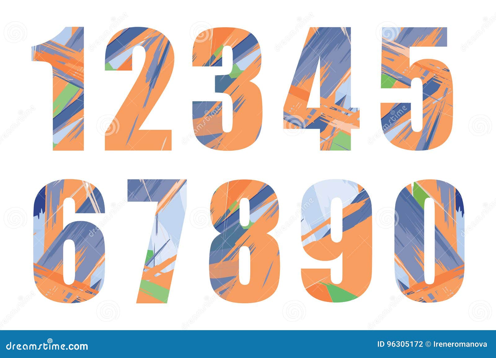 Set of Vector Numbers, from 1 To 0. Stock Vector - Illustration of ...