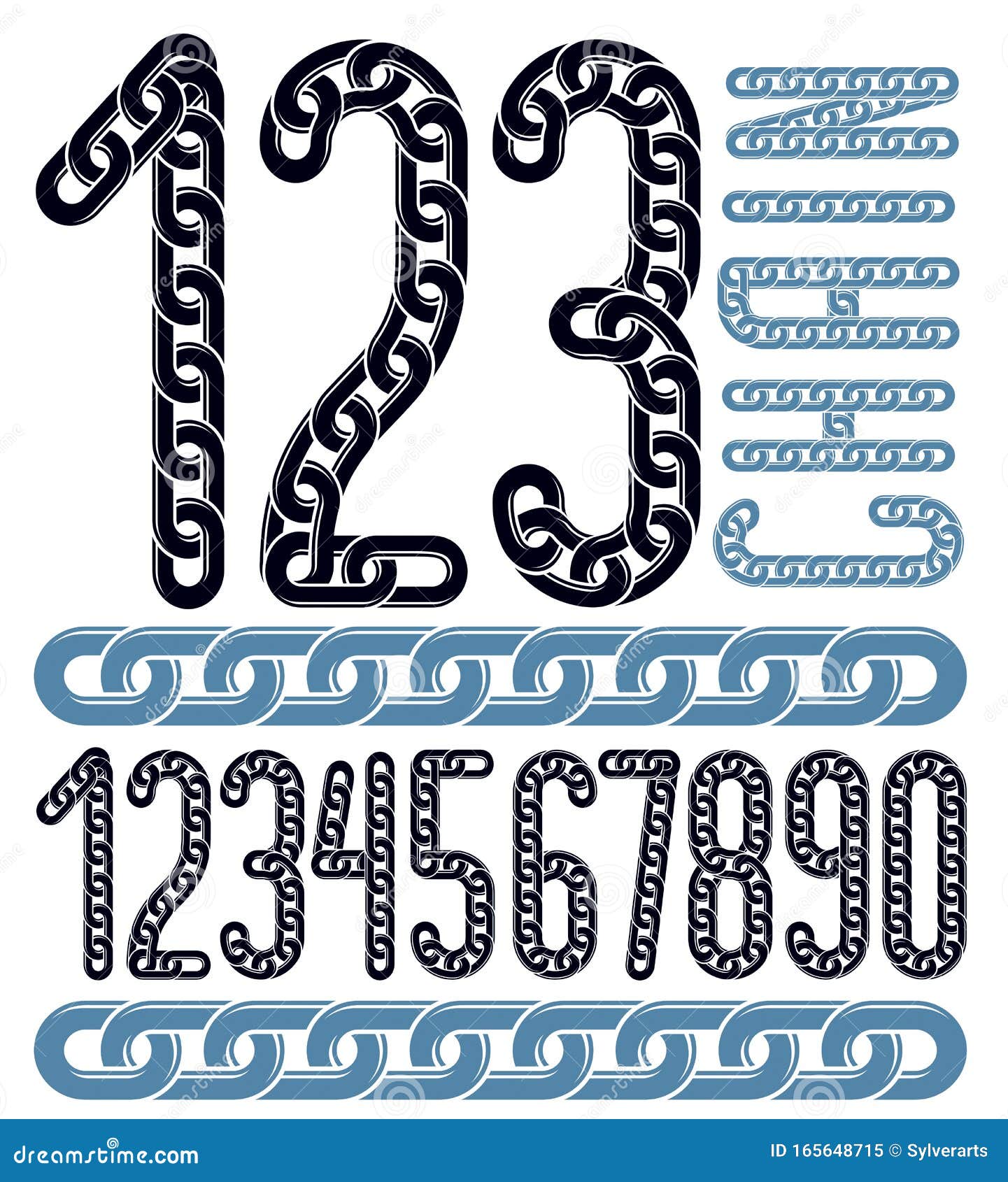 Set of Vector Numerals from 0 To 9. Elegant Numbers for Use As Poster ...