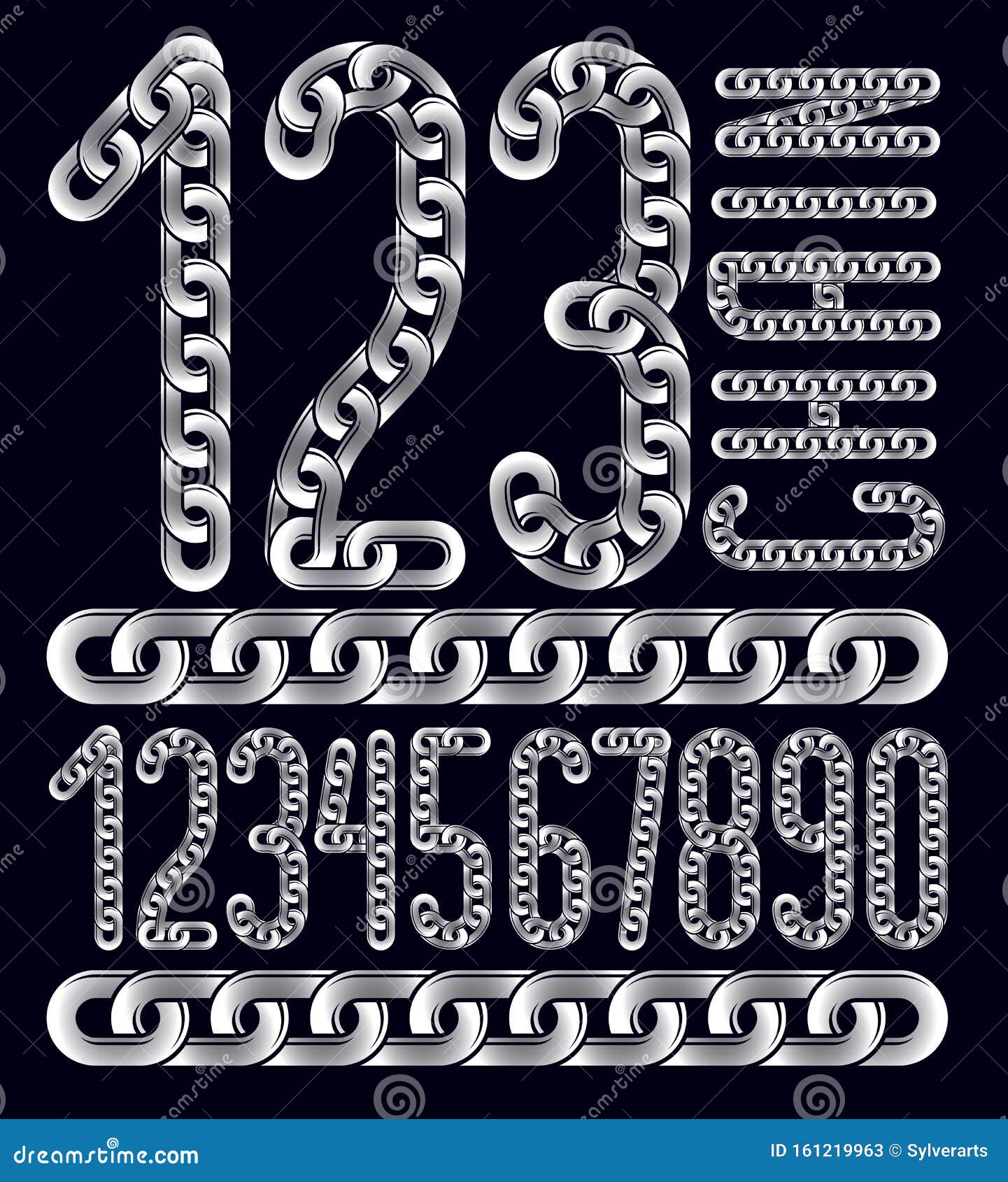 Set of Vector Numerals from 0 To 9. Elegant Numbers for Use As Poster ...