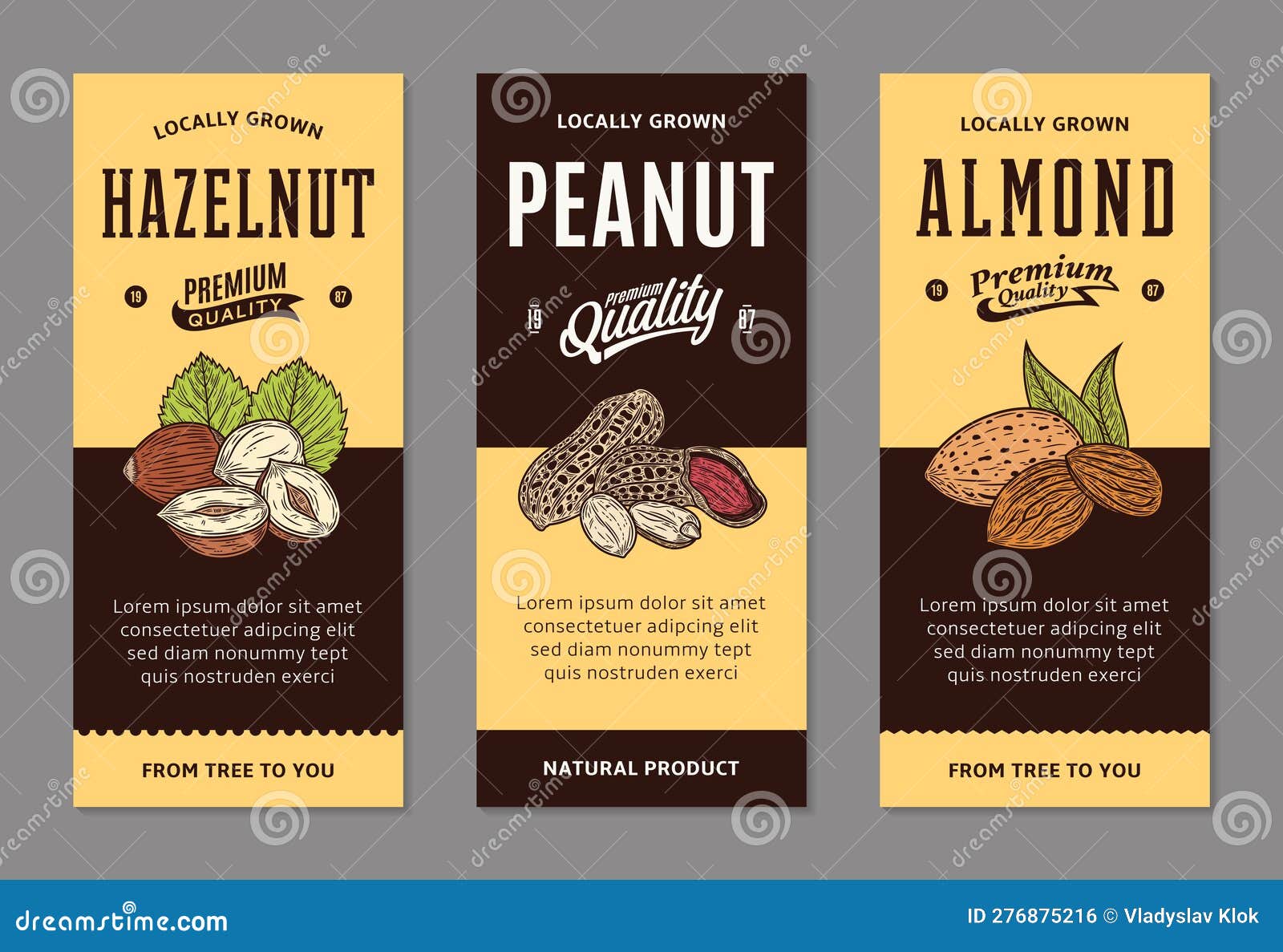 Set of vector nuts banners stock vector. Illustration of nuts - 276875216