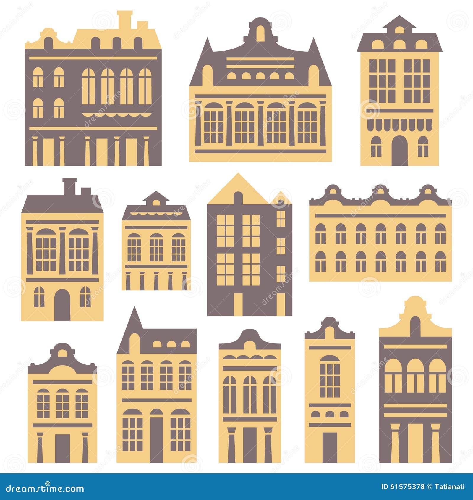 Set stock vector. Illustration of estate, house, exterior - 61575378