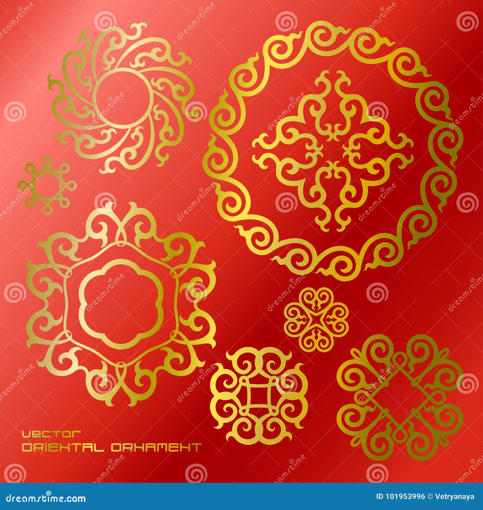 Vector oriental ornament stock vector. Illustration of ornate - 101953996
