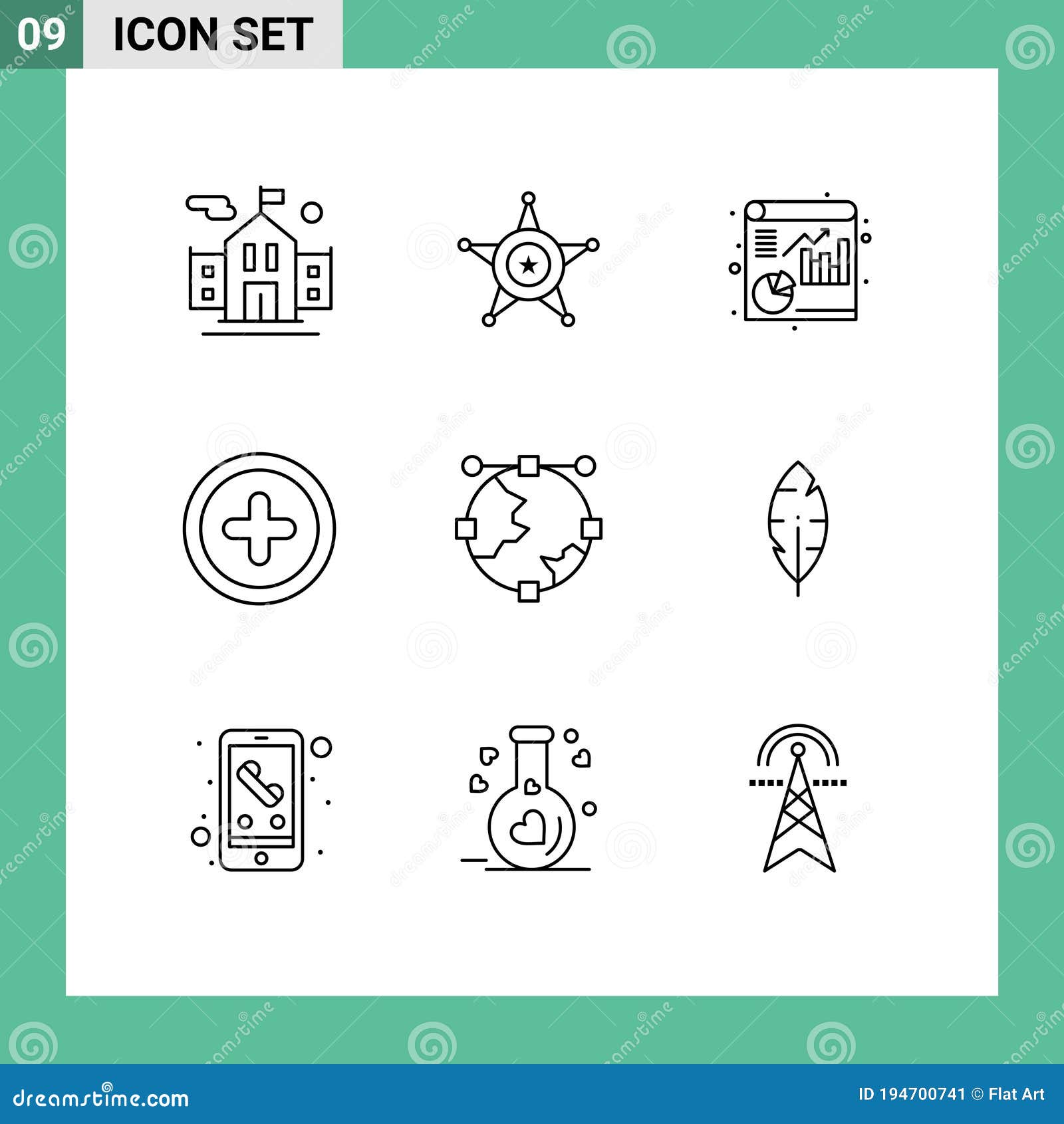 Pack of 9 Creative Outlines of Line, Development, File, Design, Ui ...