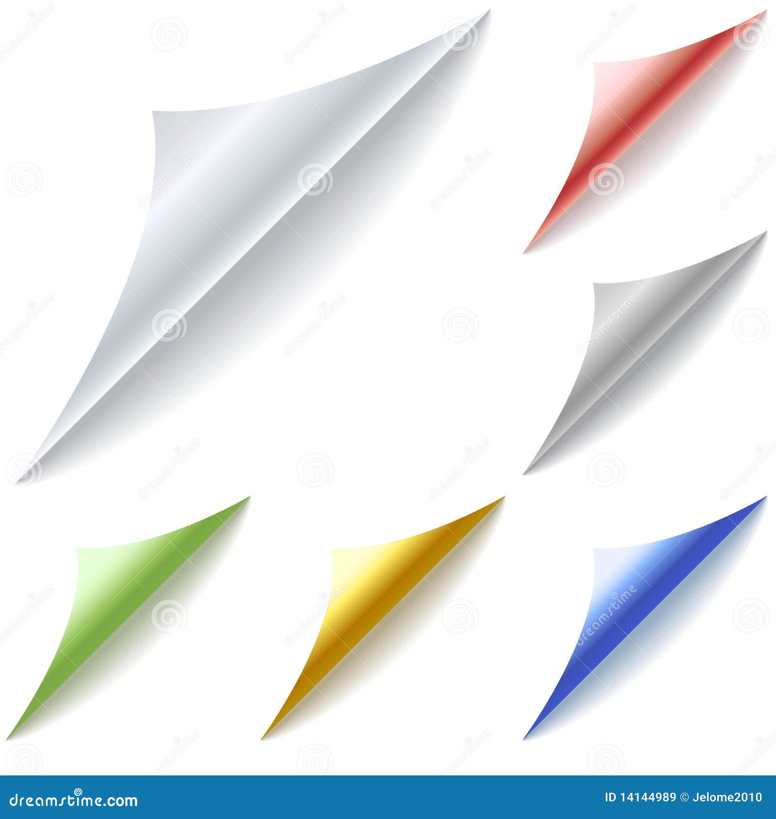 Set of vector page corners stock vector. Illustration of orange - 14144989