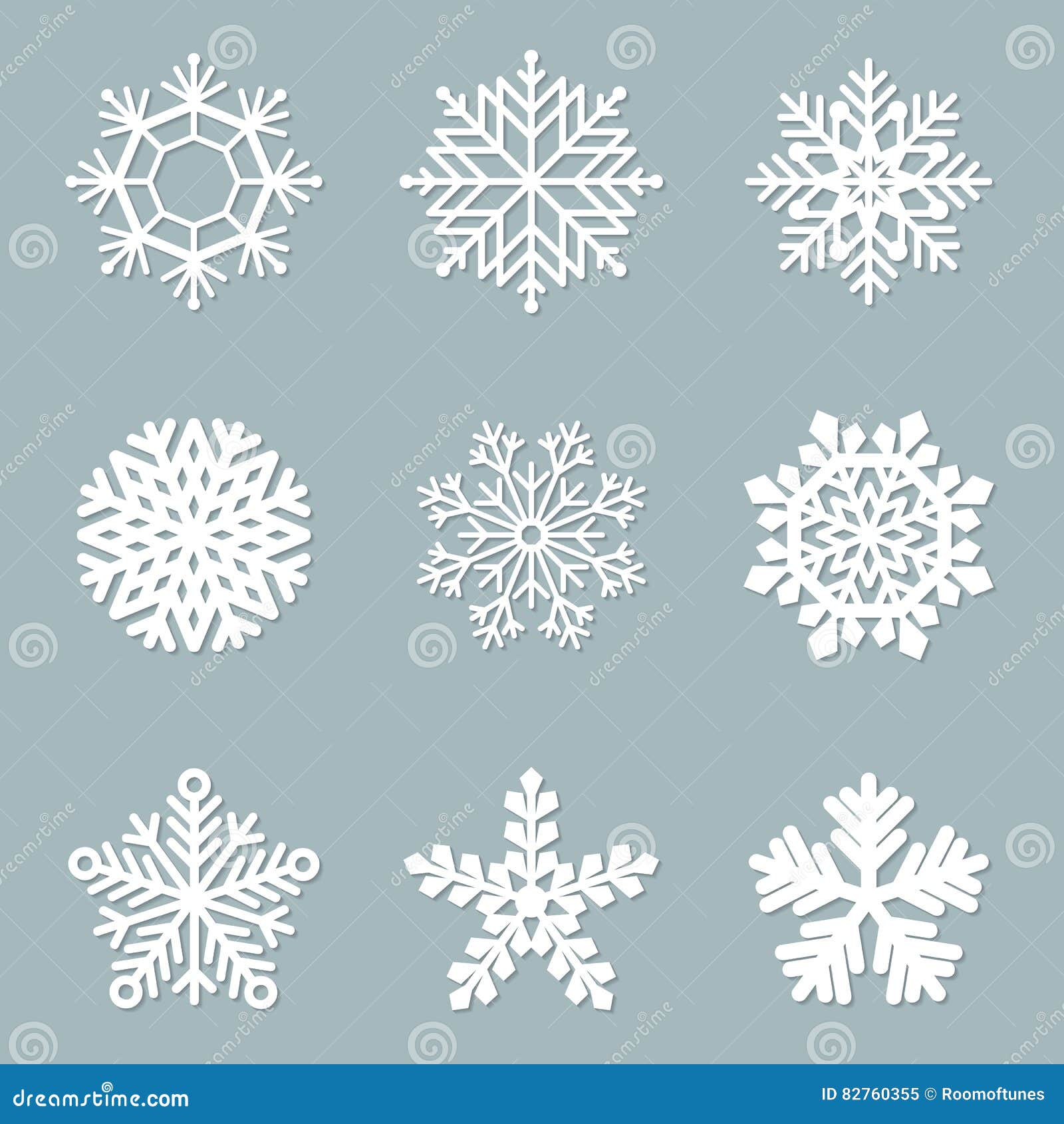 Set of Vector Paper Snowflakes Stock Vector - Illustration of decor ...