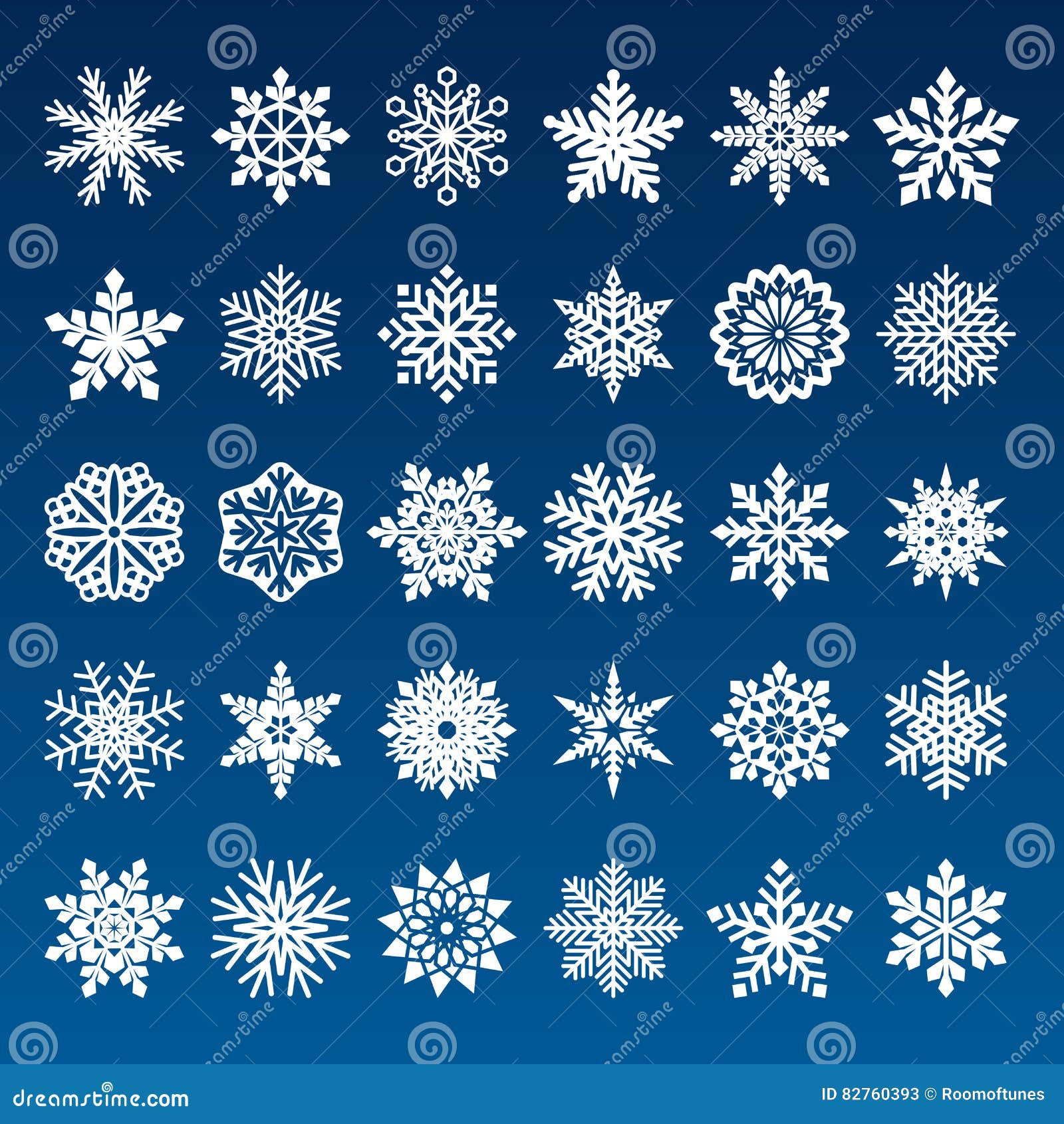 Set of Vector Paper Snowflakes Stock Vector - Illustration of present ...