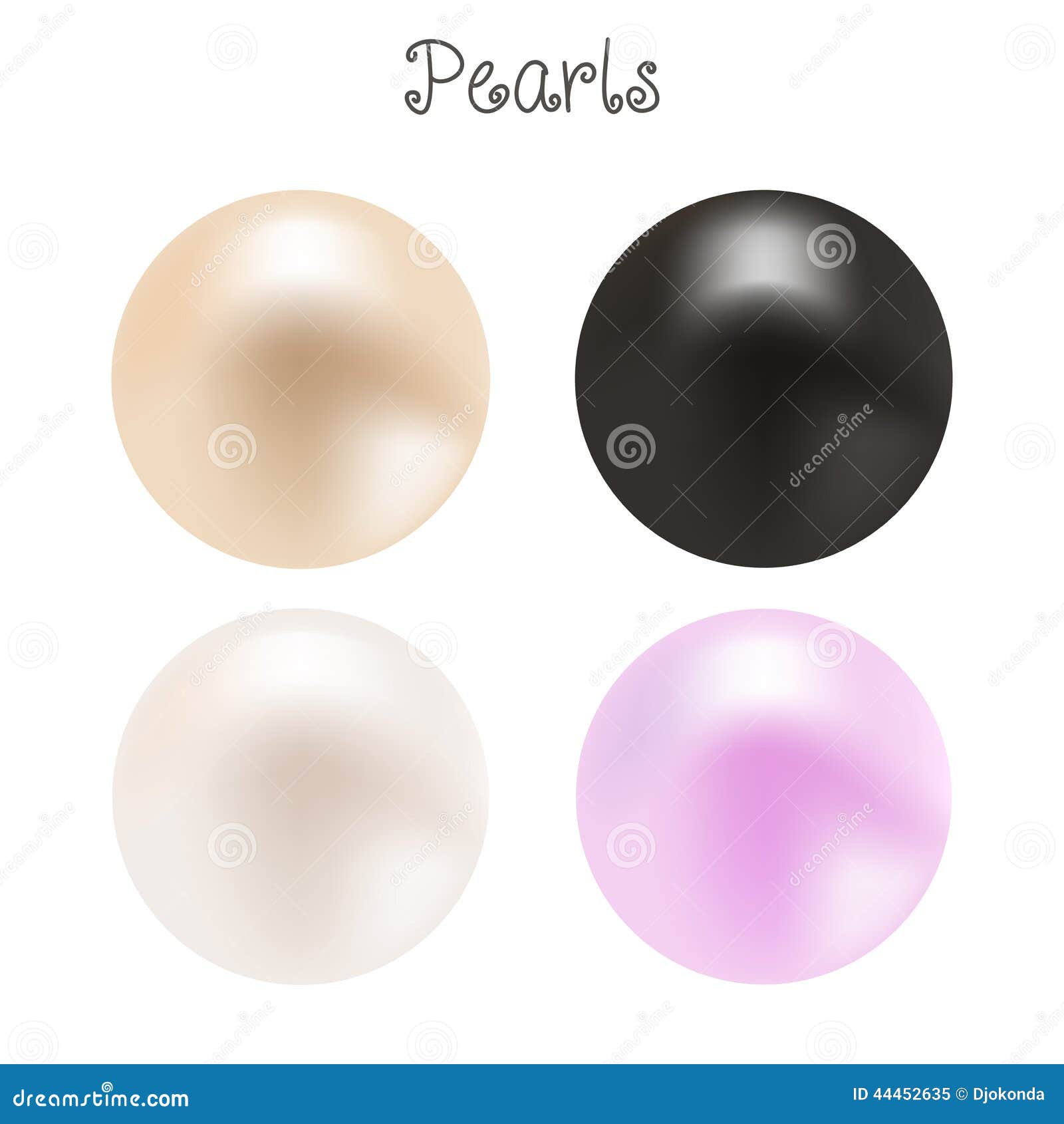 A set of vector pearls stock vector. Illustration of pink - 44452635