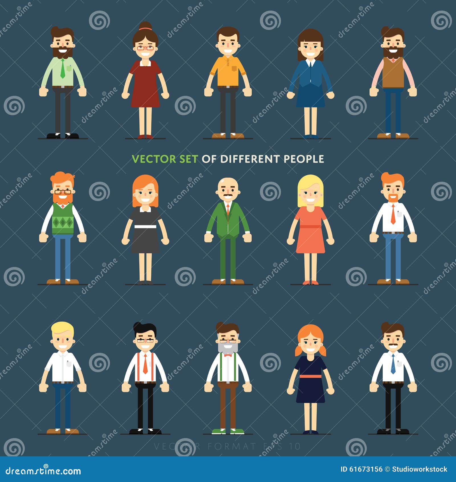 Set of vector people stock vector. Illustration of symbol - 61673156