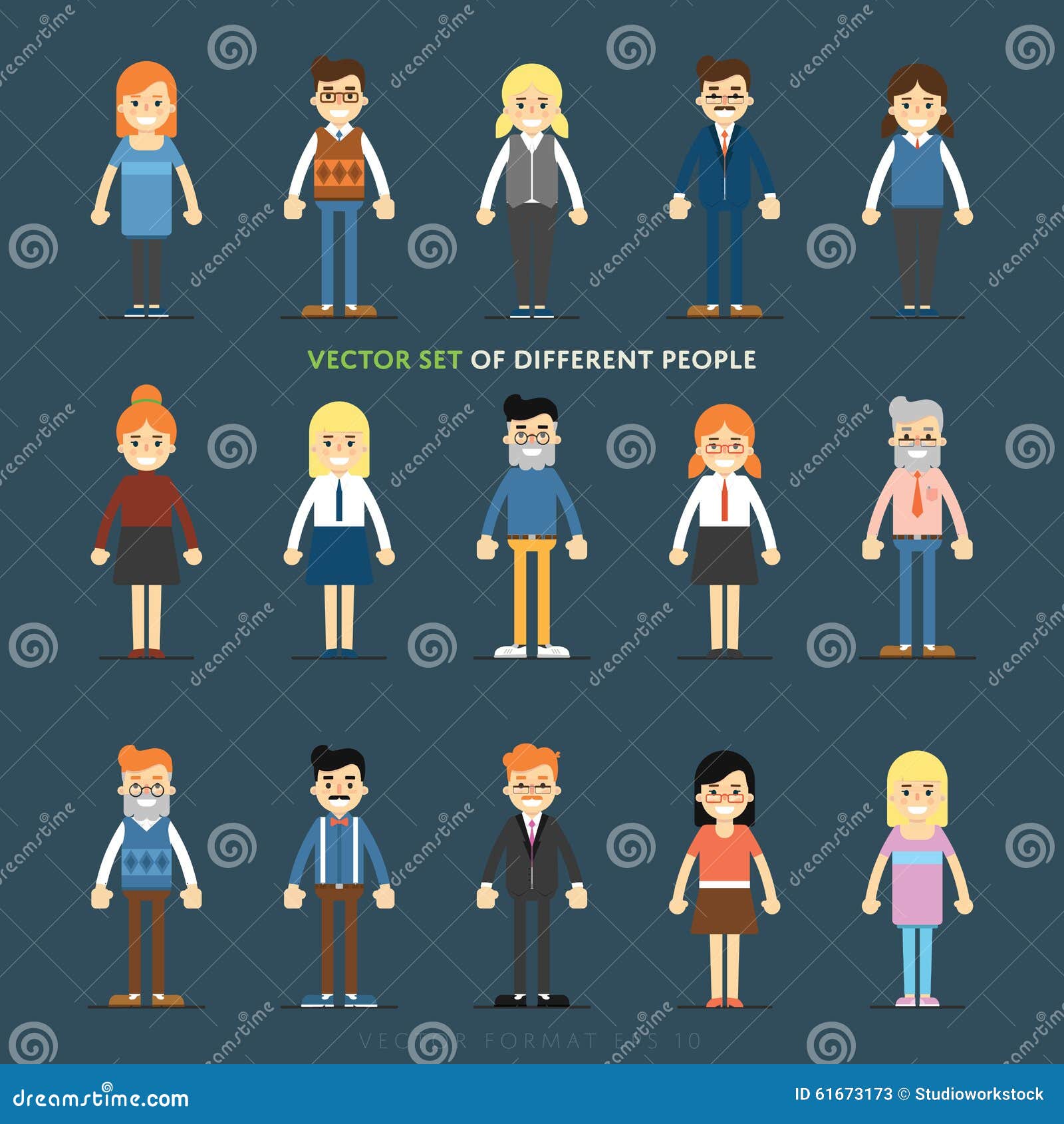 Set of vector people stock vector. Illustration of vector - 61673173