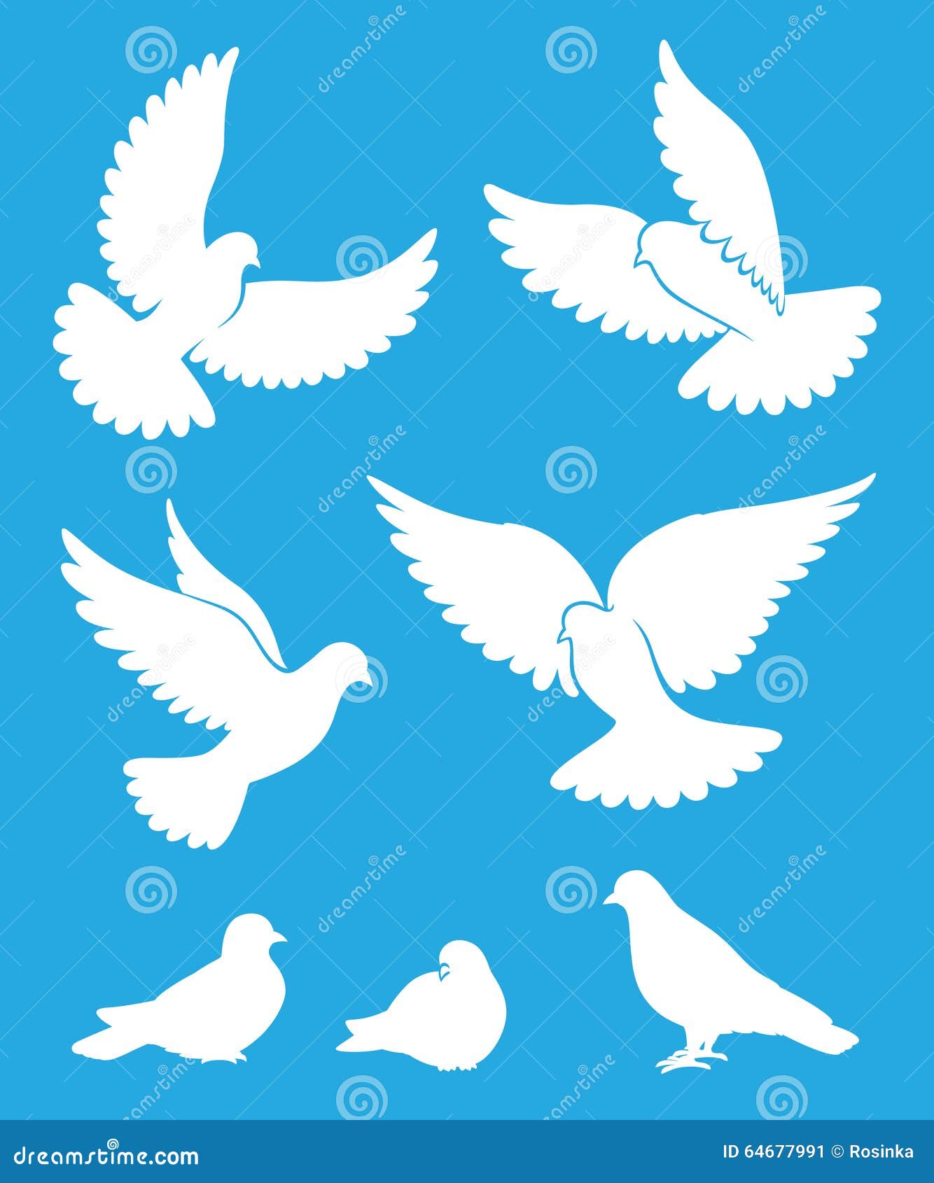 Pigeon Silhouettes Set, Pigeon Pack Of Vector Silhouette Design ...