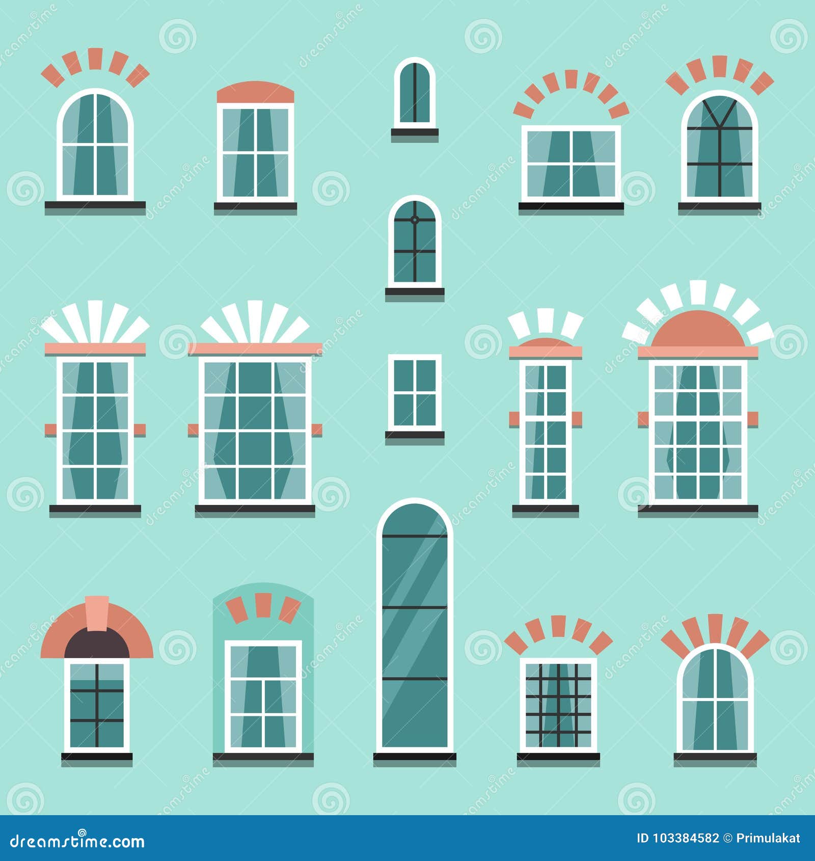 Set of Vector Plastic or Wooden Window Frames Stock Vector ...