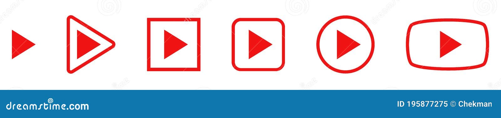 Set of Vector Play Buttons. Play Icons Isolated. Red Play Symbol Stock ...