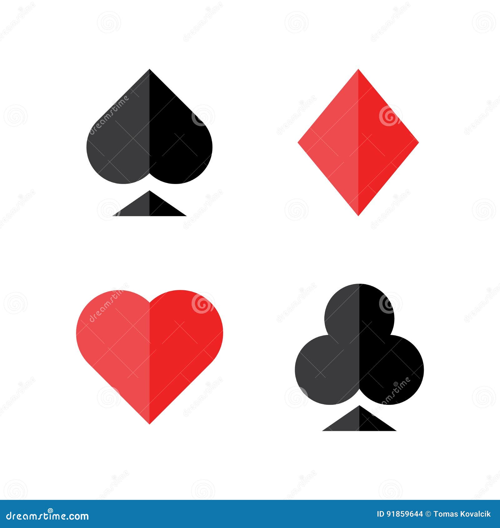 Set of Vector Playing Card Symbols Stock Vector - Illustration of ...