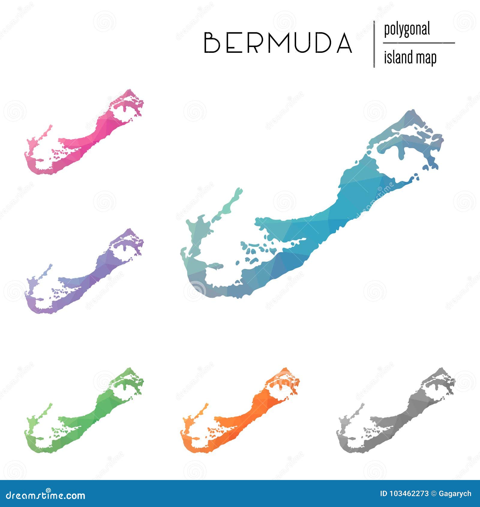 Vector Map Of Bermuda. High Detailed Country Map With Division, Cities ...