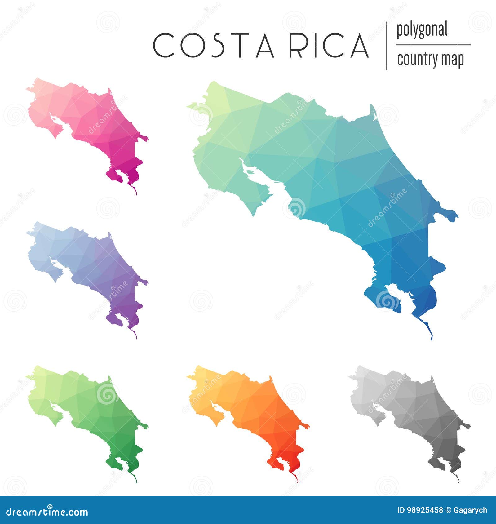 Set of Vector Polygonal Costa Rica Maps. Stock Vector - Illustration of ... Set of Vector Polygonal Costa Rica Maps. Stock Vector - Illustration of ...