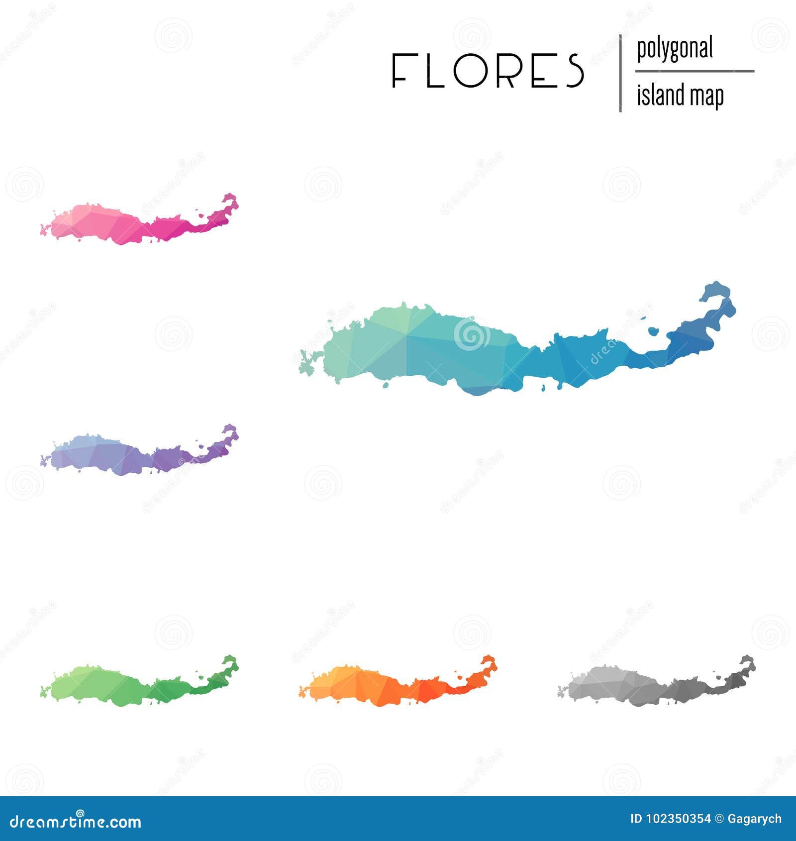 Set of Vector Polygonal Flores Maps Filled with. Stock Vector ...