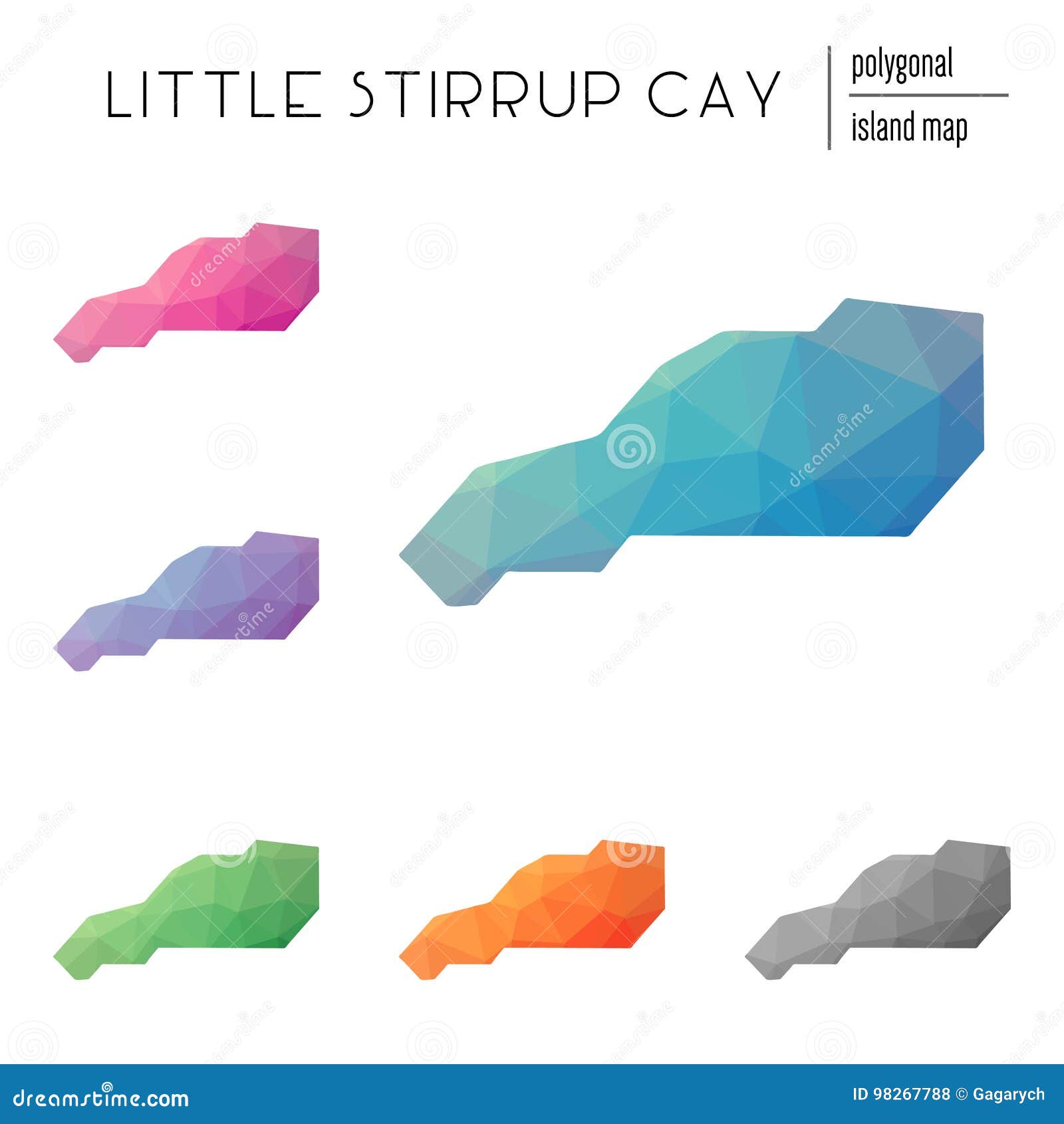 Set of Vector Polygonal Little Stirrup Cay Maps. Stock Vector ...