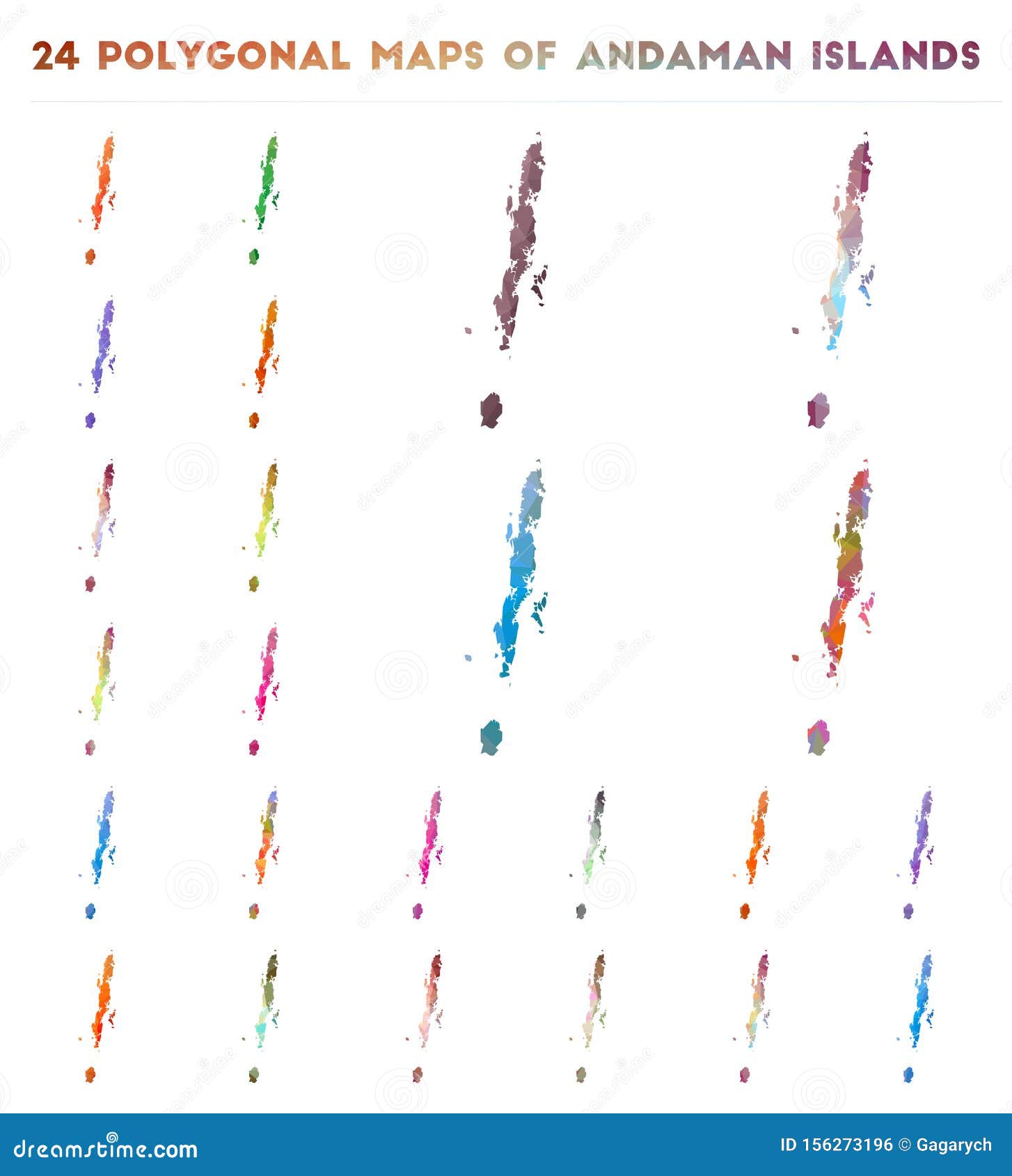 Set of Vector Polygonal Maps of Andaman Islands. Stock Vector ...