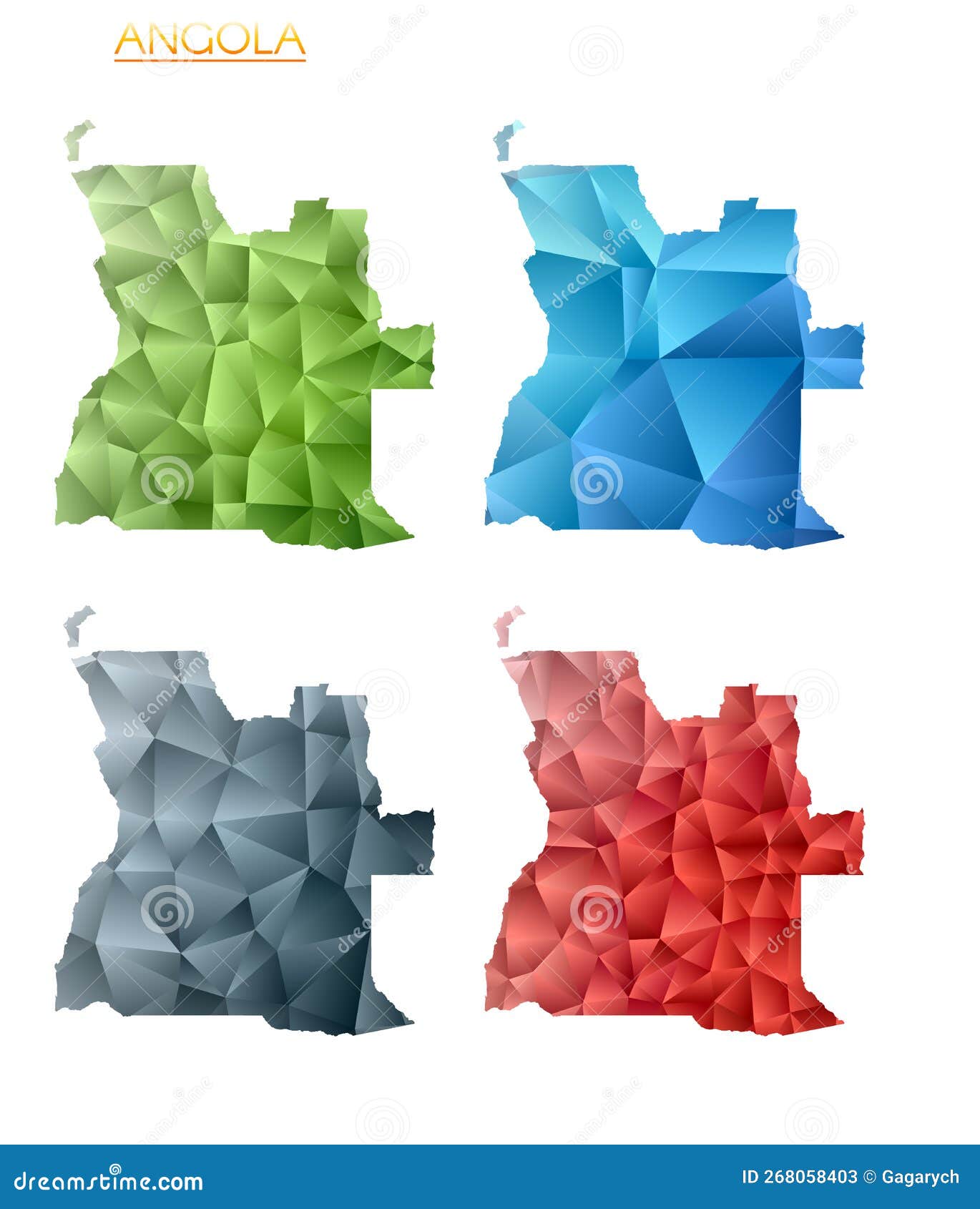 Set Of 3 Maps Of Angola - Vector Illustrations | CartoonDealer.com ...