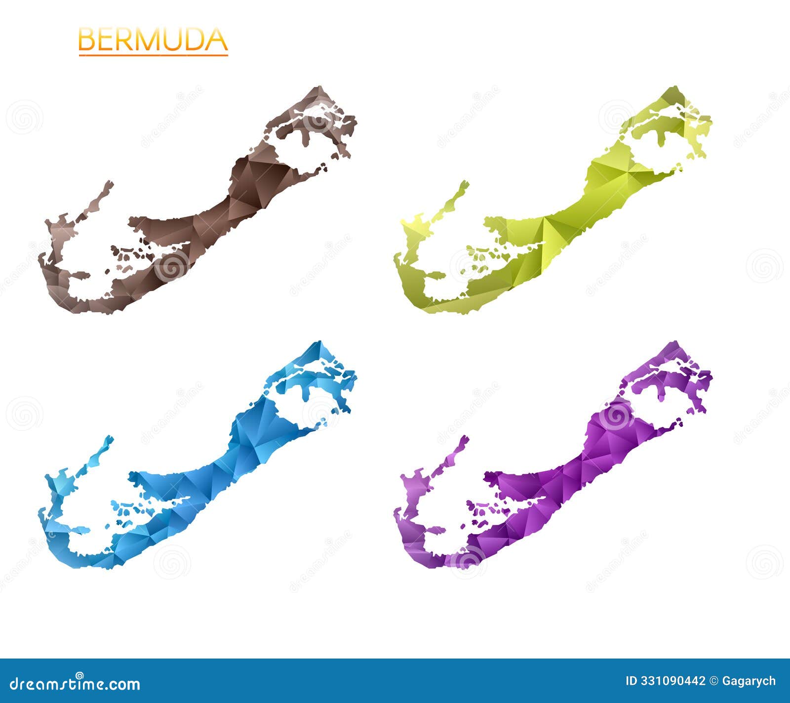 Polygonal Map Of Bermuda. Cartoon Vector | CartoonDealer.com #179543639