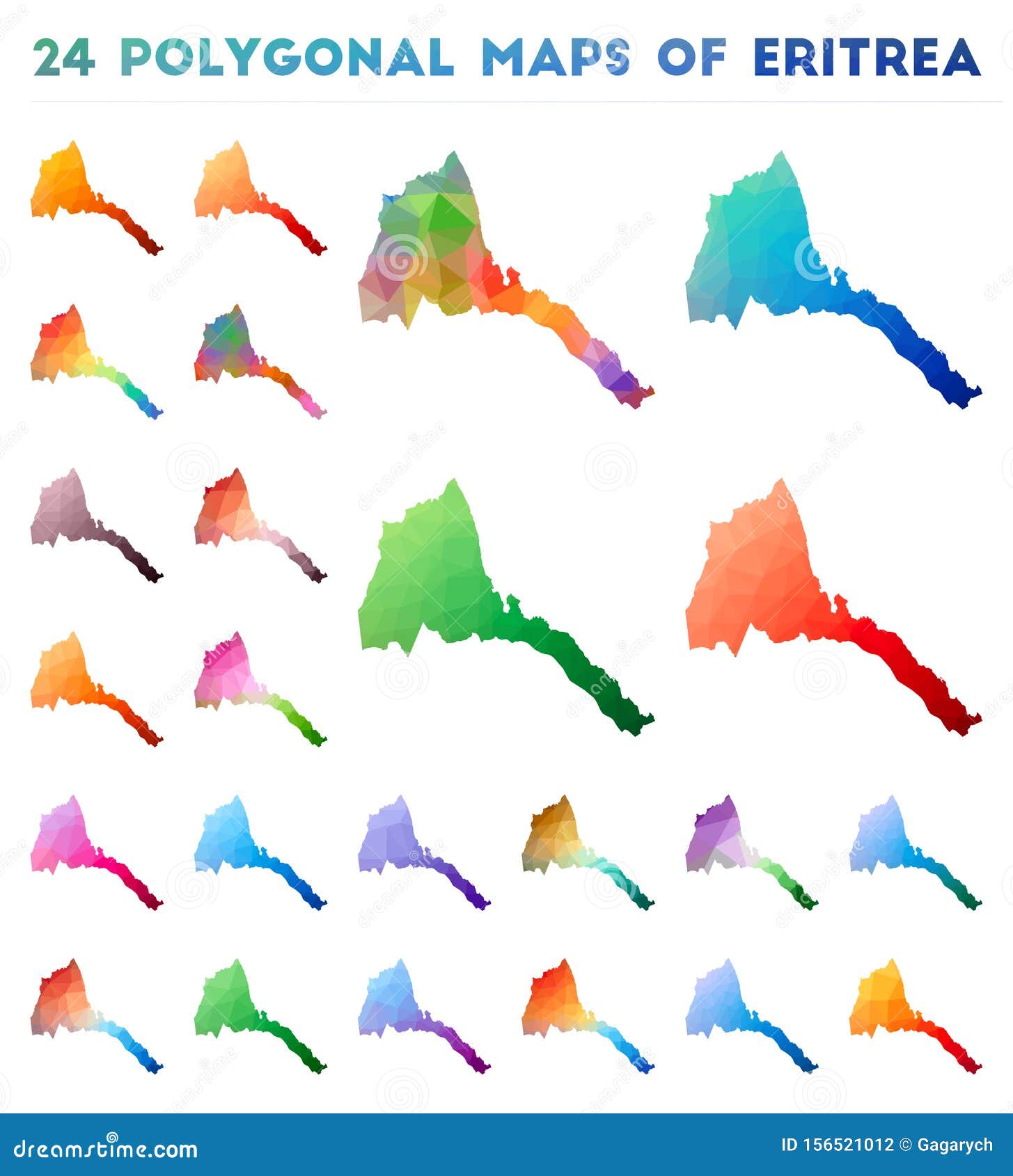Set Of Vector Polygonal Maps Of Eritrea Stock Vector Illustration Of Erit Infographic 156521012