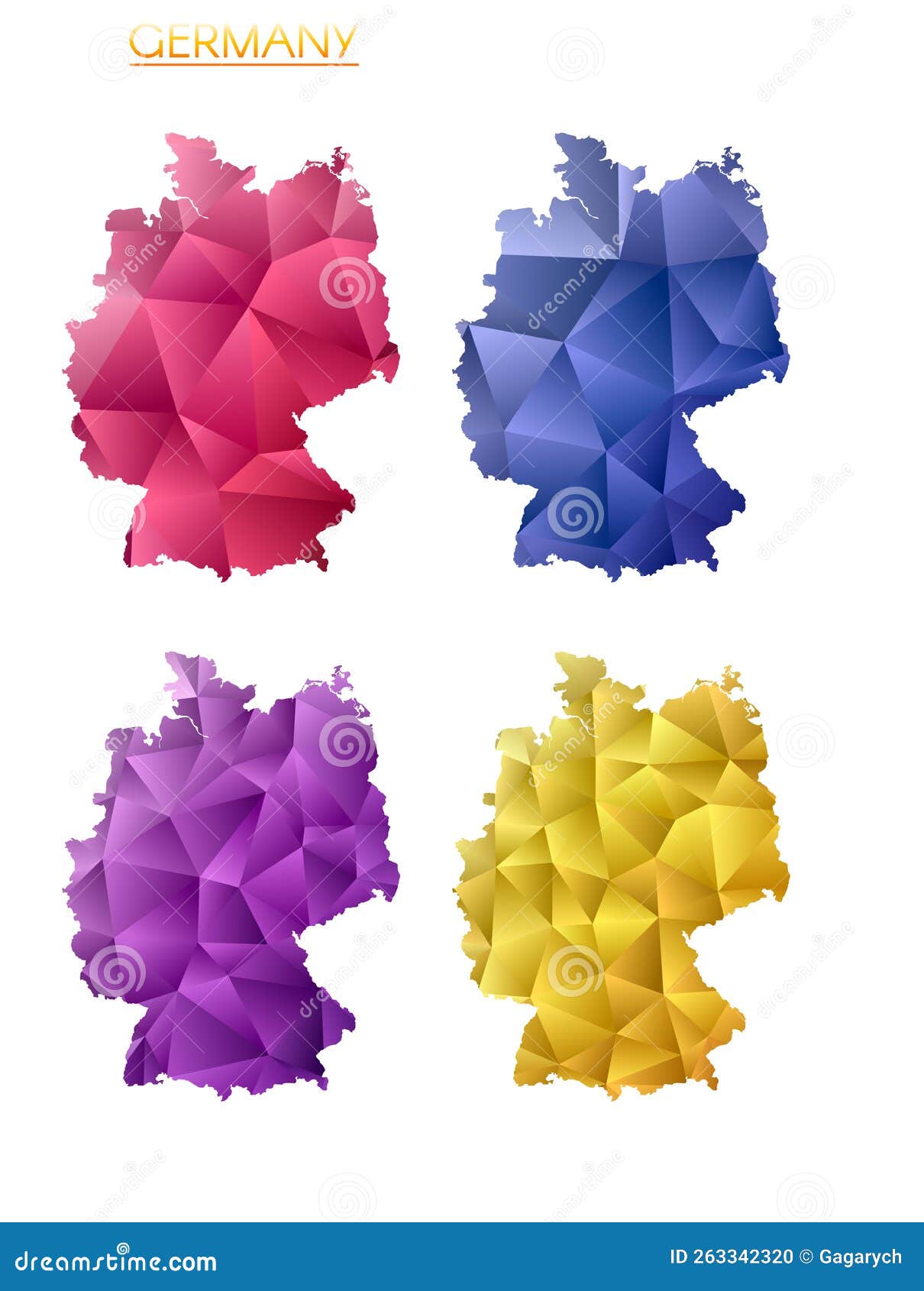 Set Vector Polygonal Germany Maps Stock Illustrations – 3 Set Vector ...