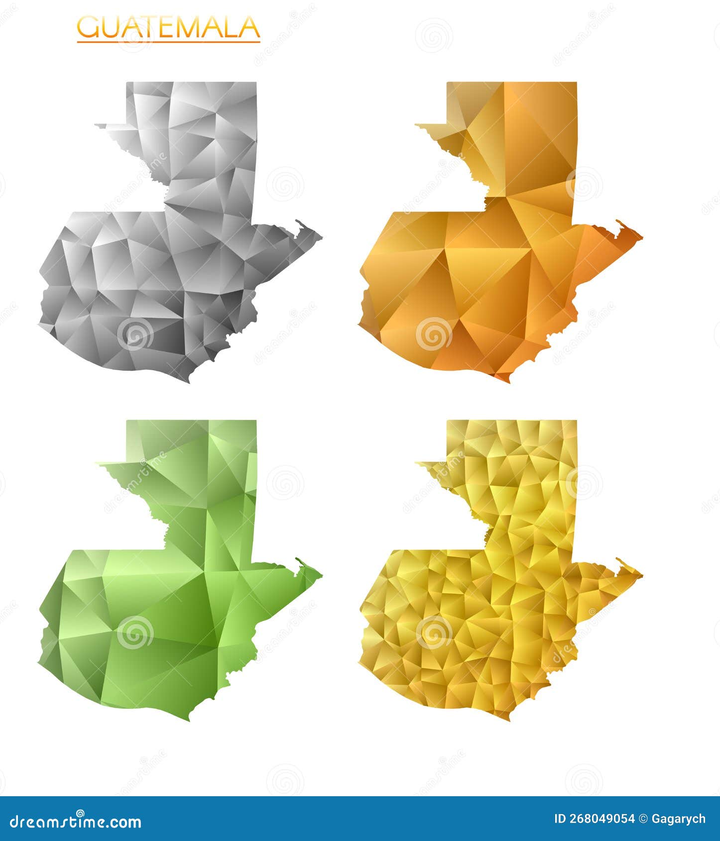 Polygonal Map Of Guatemala. Cartoon Vector | CartoonDealer.com #181836775