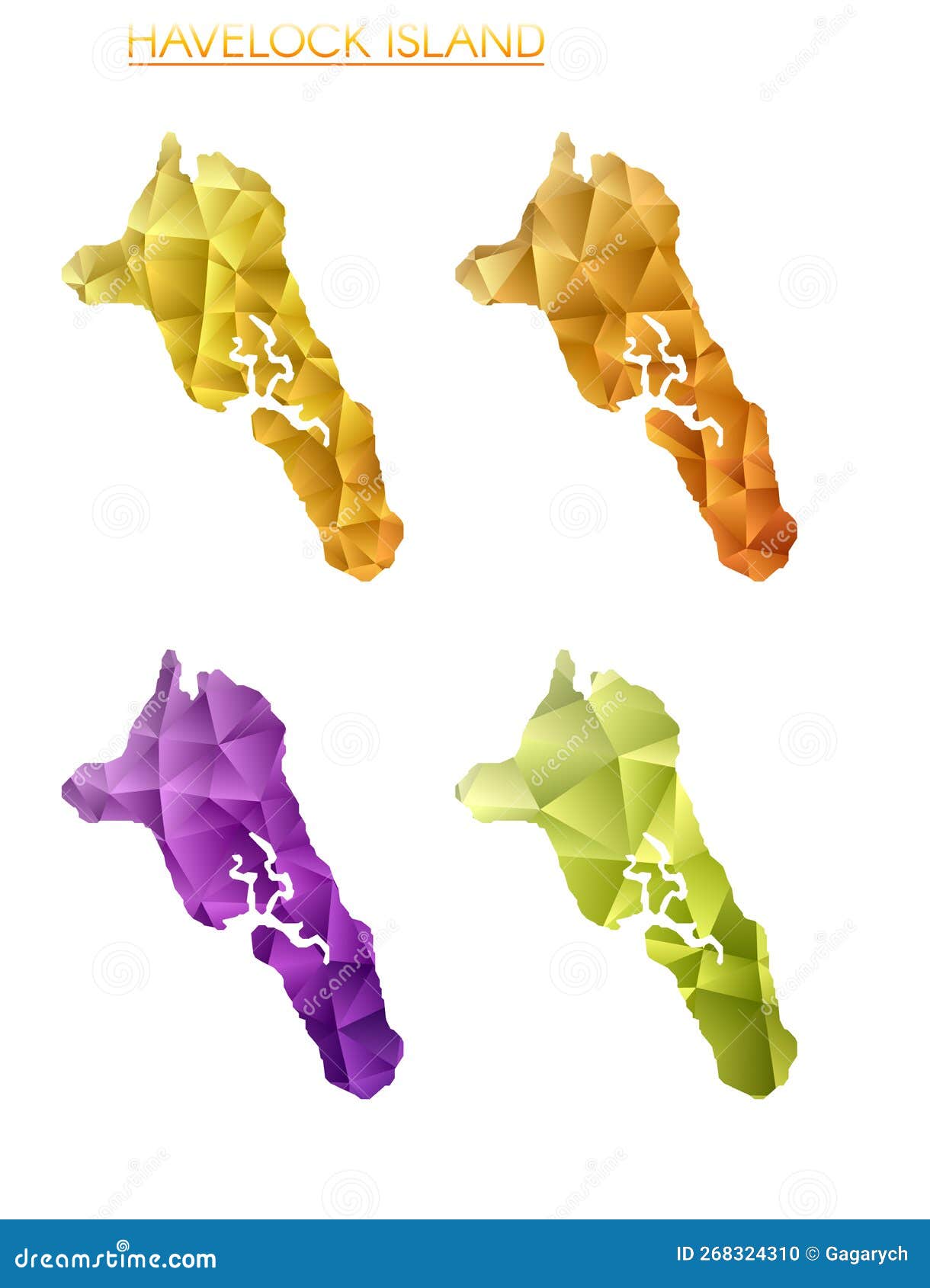 Havelock Island Digital Map. Cartoon Vector | CartoonDealer.com #185543951