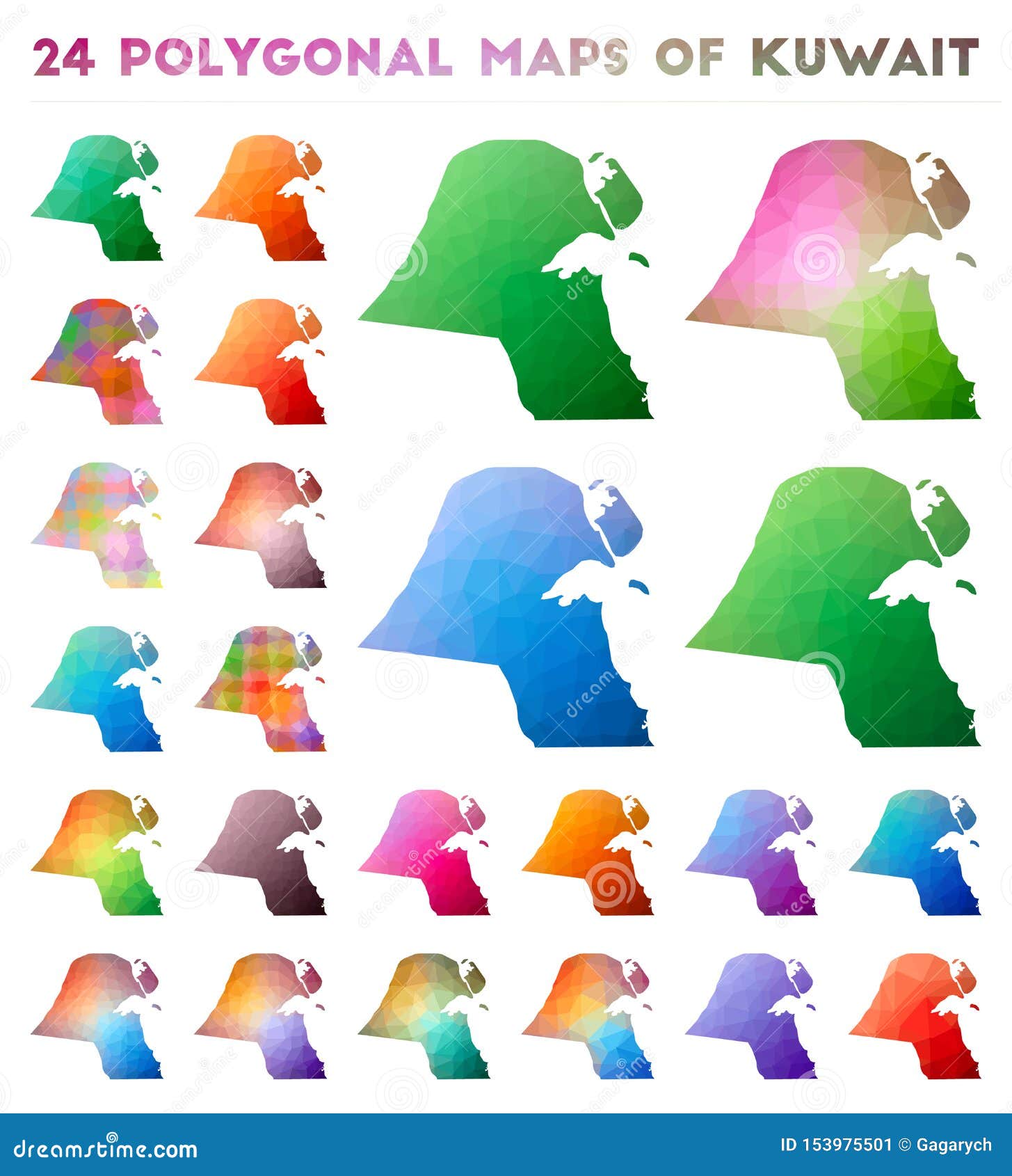 Kuwait Map Set. Two Kuwait Maps. Black Silhouette And Black Outline ...