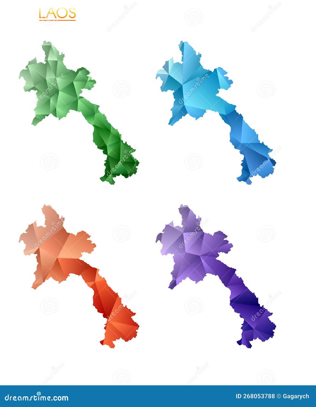 Laotian Low Poly Regions. Vector Illustration | CartoonDealer.com ...