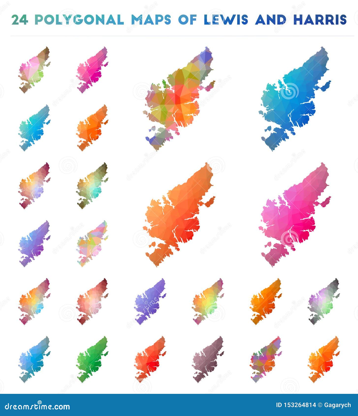 Set of Vector Polygonal Maps of Lewis and Harris. Stock Vector ...