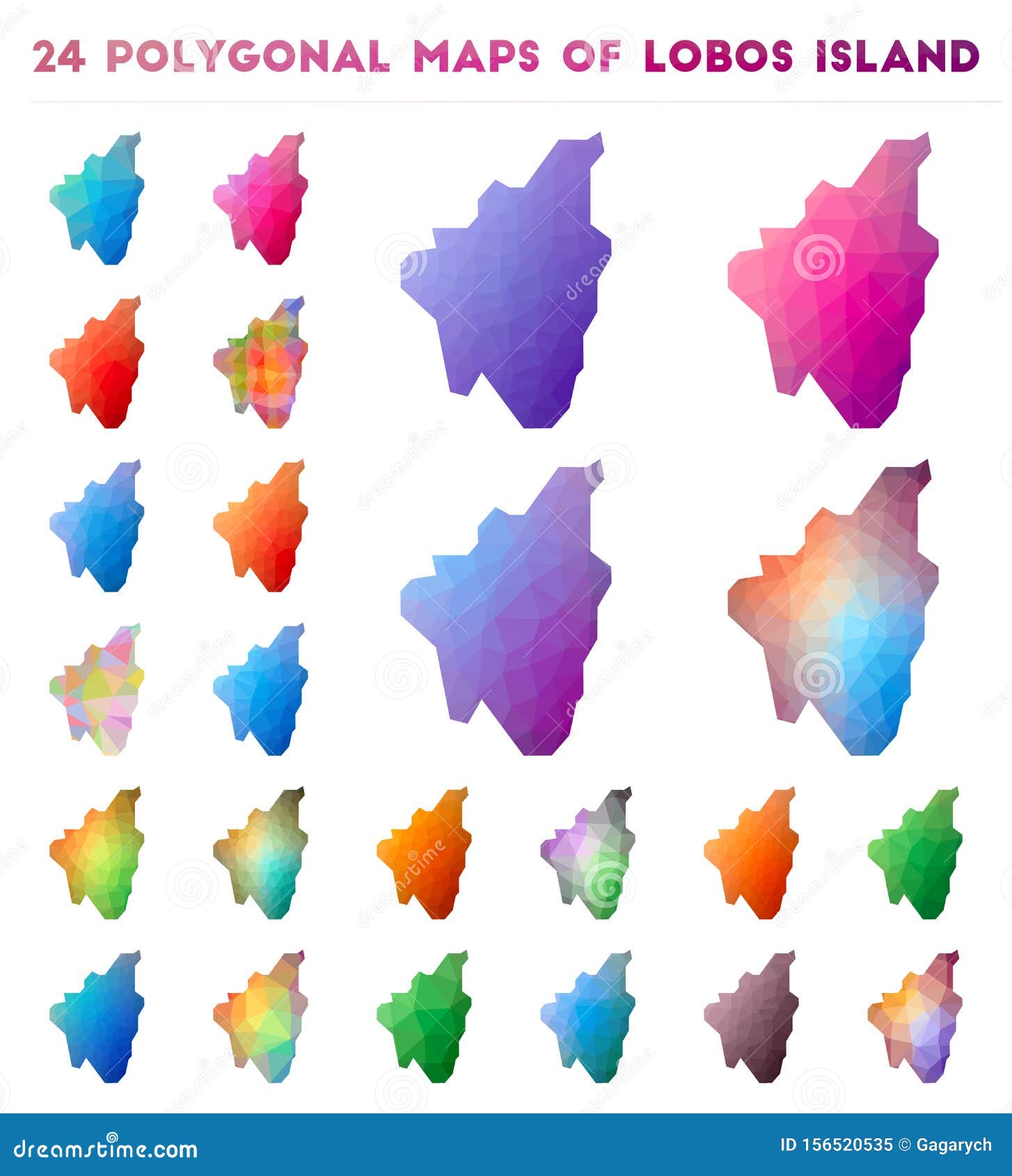 Polygonal Map Of Lobos Island. Vector Illustration | CartoonDealer.com ...