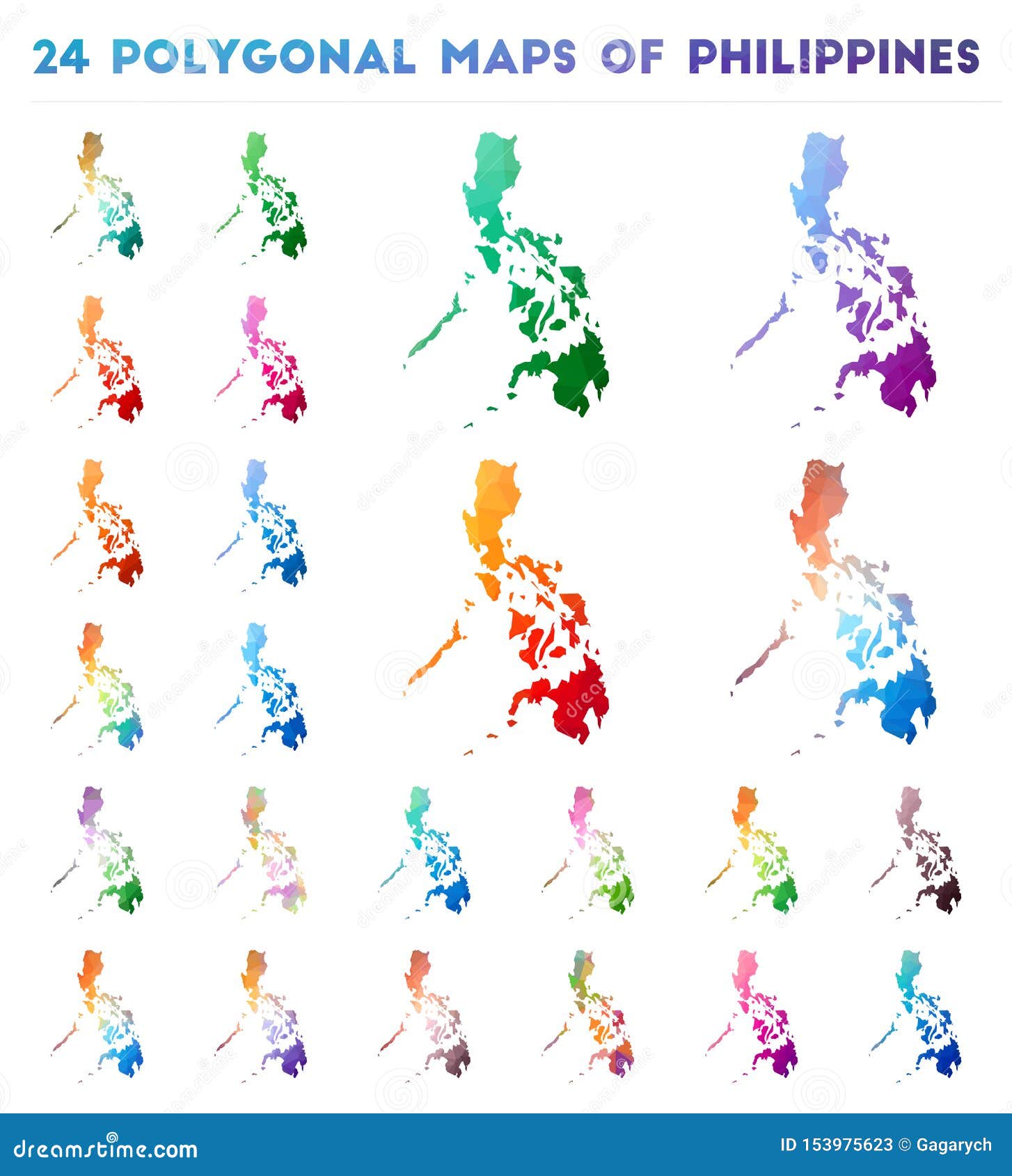Set of Vector Polygonal Maps of Philippines. Stock Vector ...