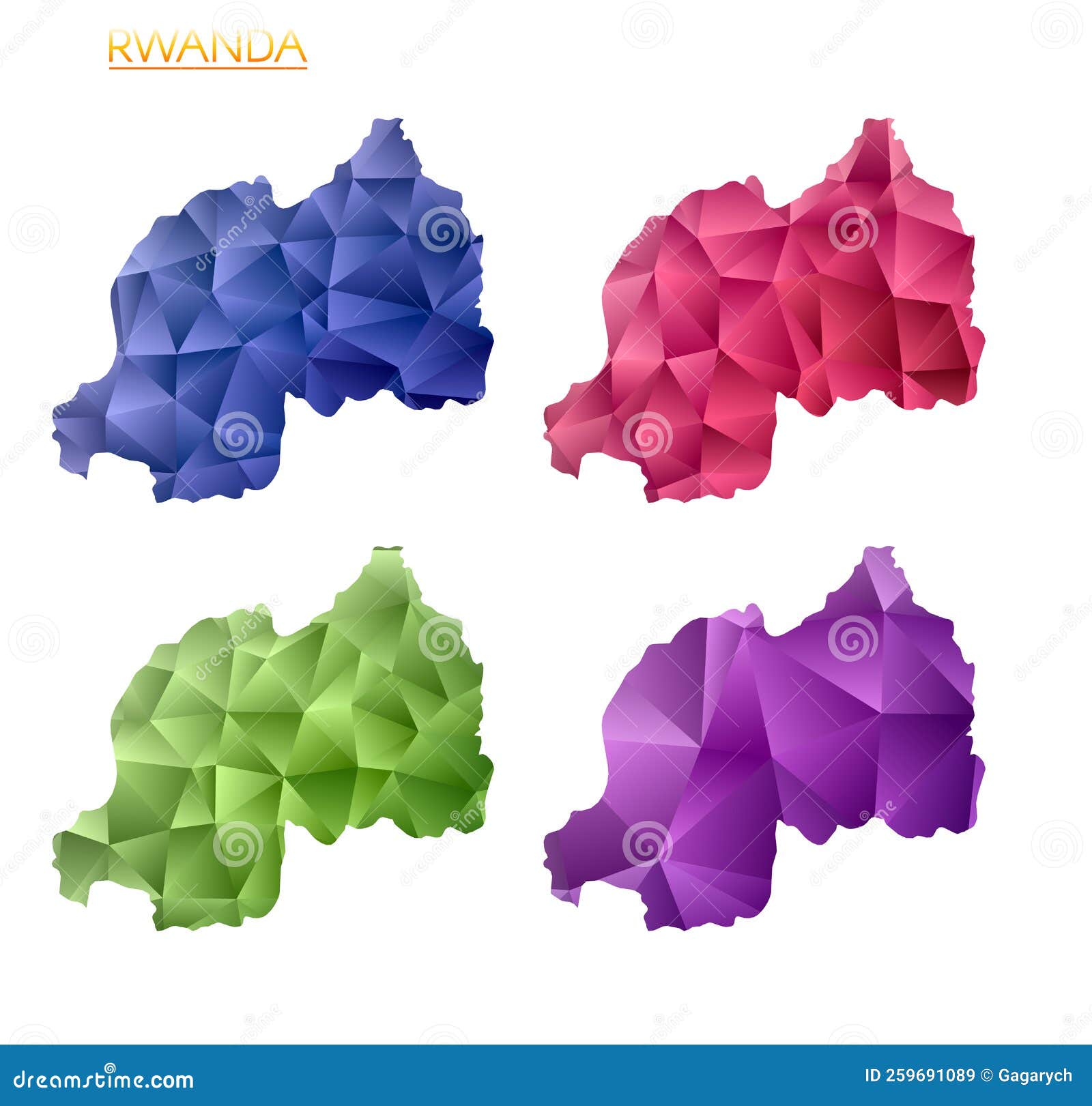 Set Of 3 Maps Of Rwanda - Vector Illustrations | CartoonDealer.com ...