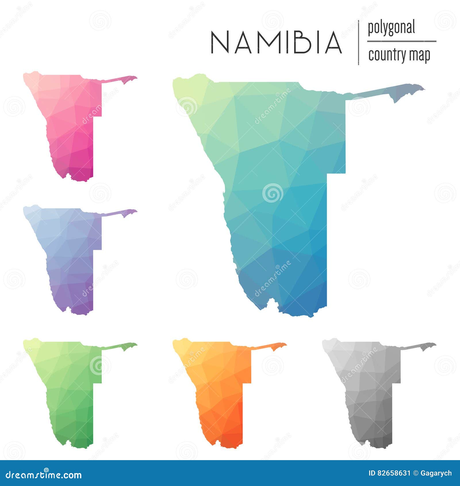 Namibian Low Poly Regions. Cartoon Vector | CartoonDealer.com #188493871