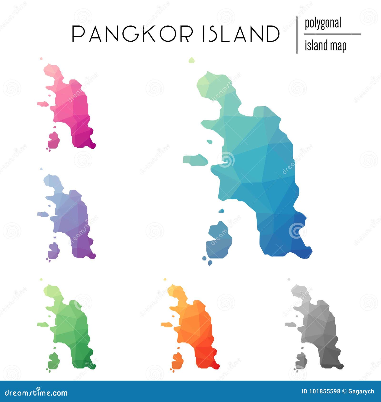 Set of Vector Polygonal Pangkor Island Maps. Stock Vector ...