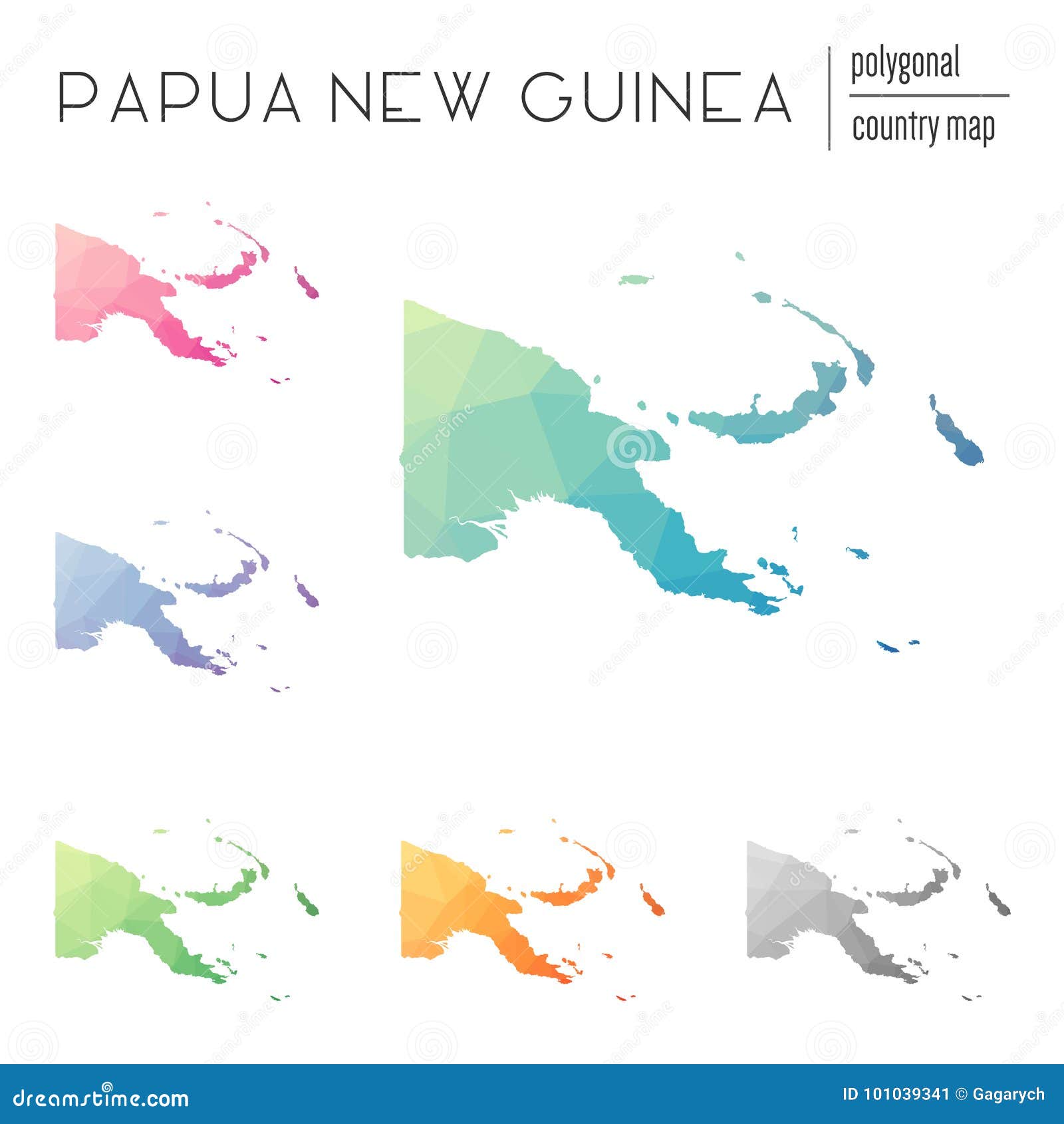 Set of Vector Polygonal Papua New Guinea Maps. Stock Vector ... Set of Vector Polygonal Papua New Guinea Maps. Stock Vector ...