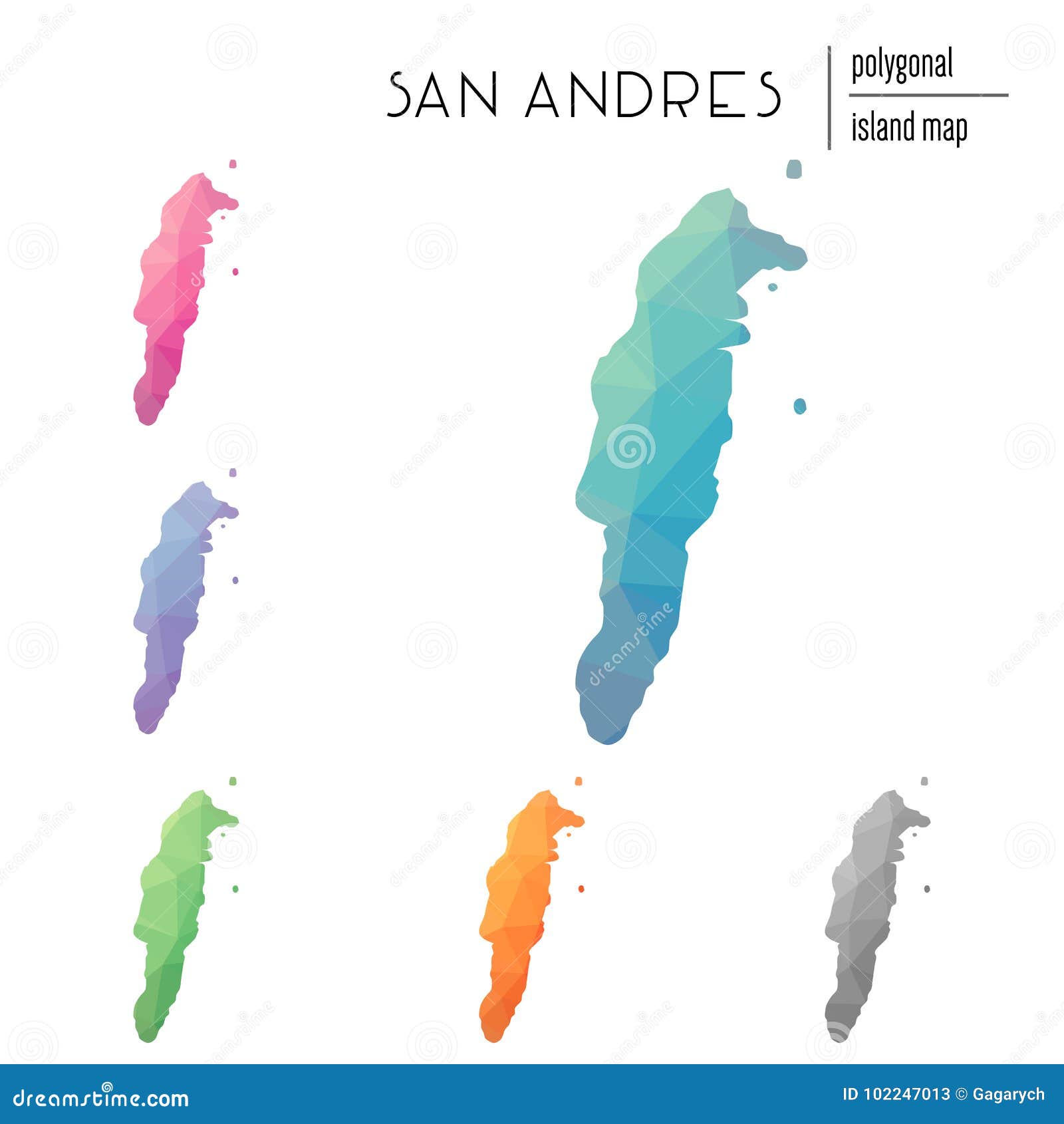 Set of Vector Polygonal San Andres Maps Filled. Stock Vector ... Set of Vector Polygonal San Andres Maps Filled. Stock Vector ...