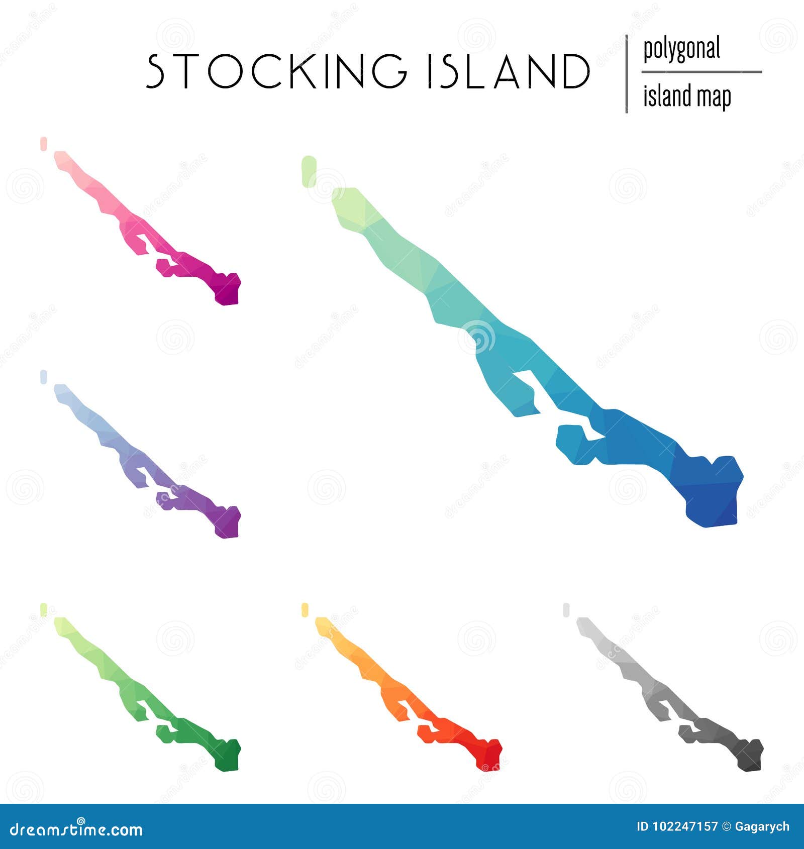 Set of Vector Polygonal Stocking Island Maps. Stock Vector ...