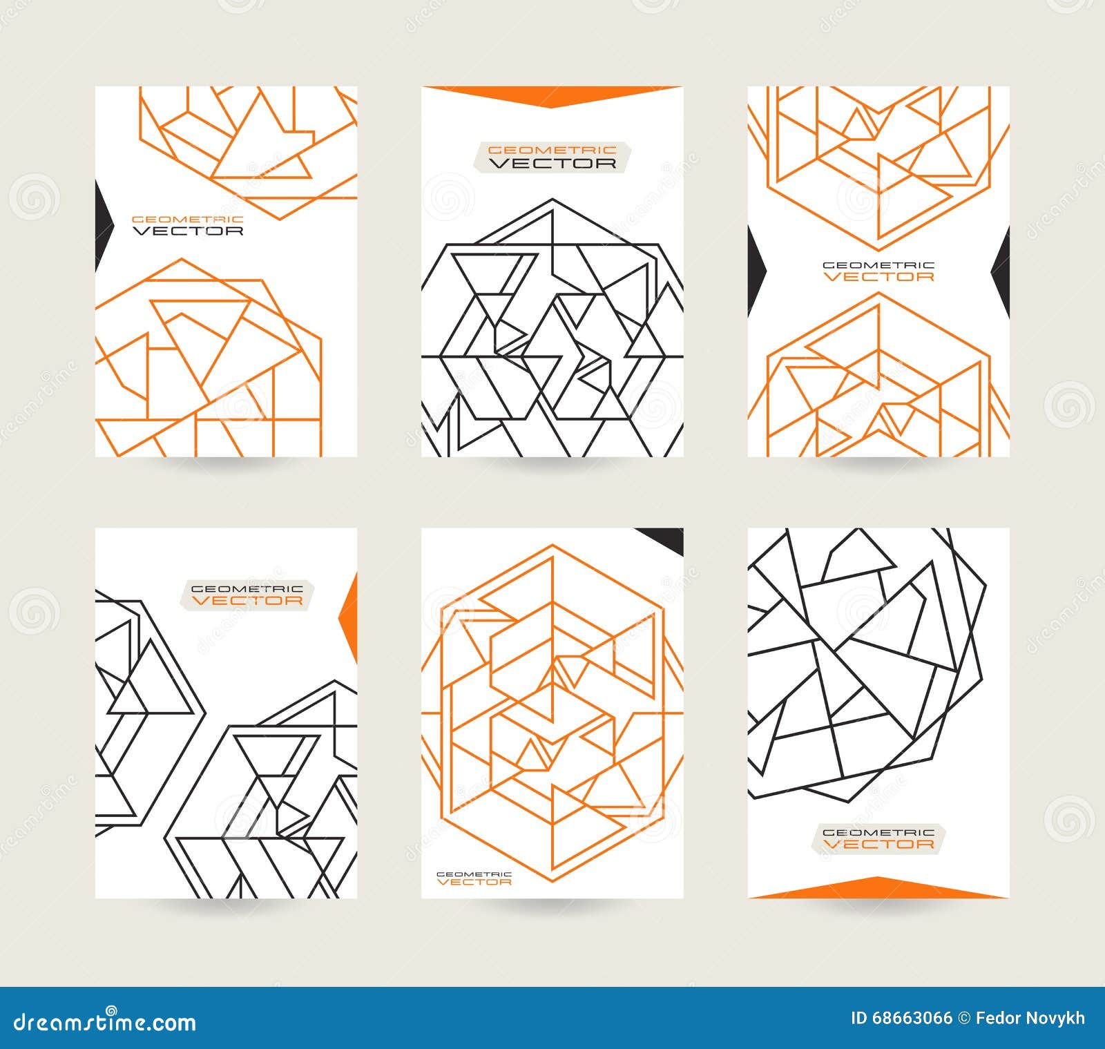 Set of Vector Poster Templates with Geometric Drawing Stock Vector ...
