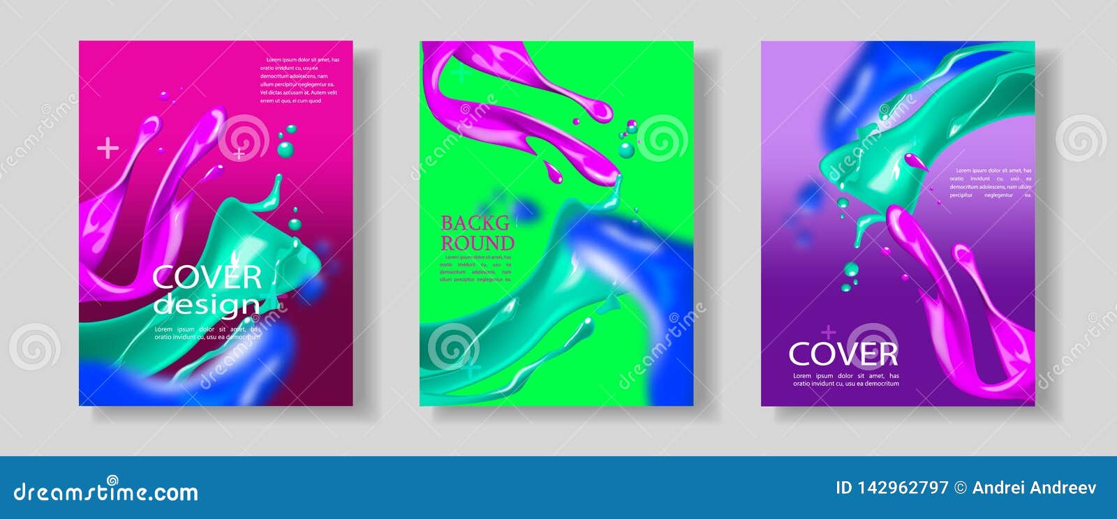 Set of Vector Poster Templates with Paint Splash. Stock Vector ...