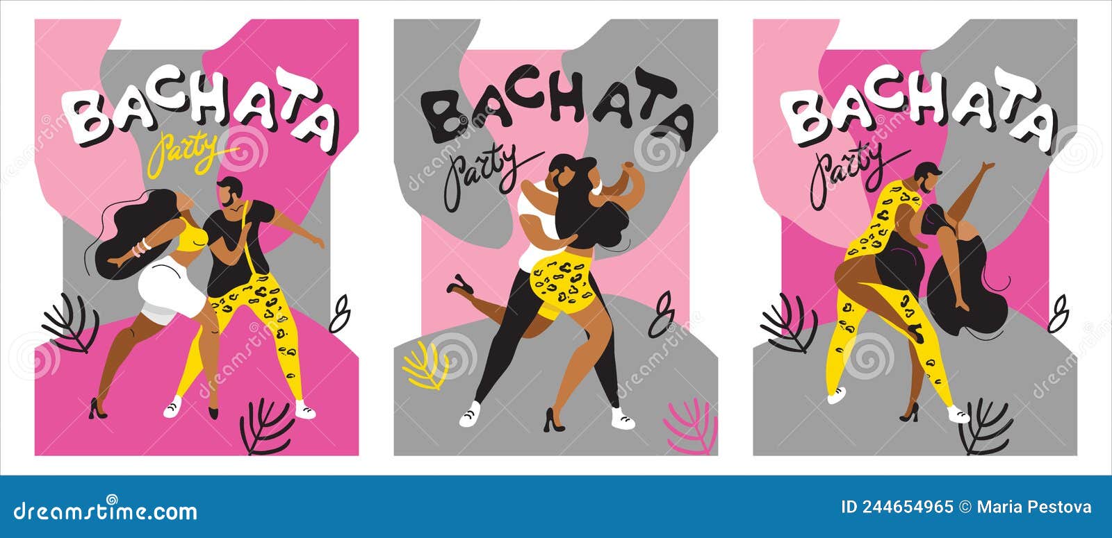 A Woman and a Man Dance in the Bachata Style Stock Vector ...