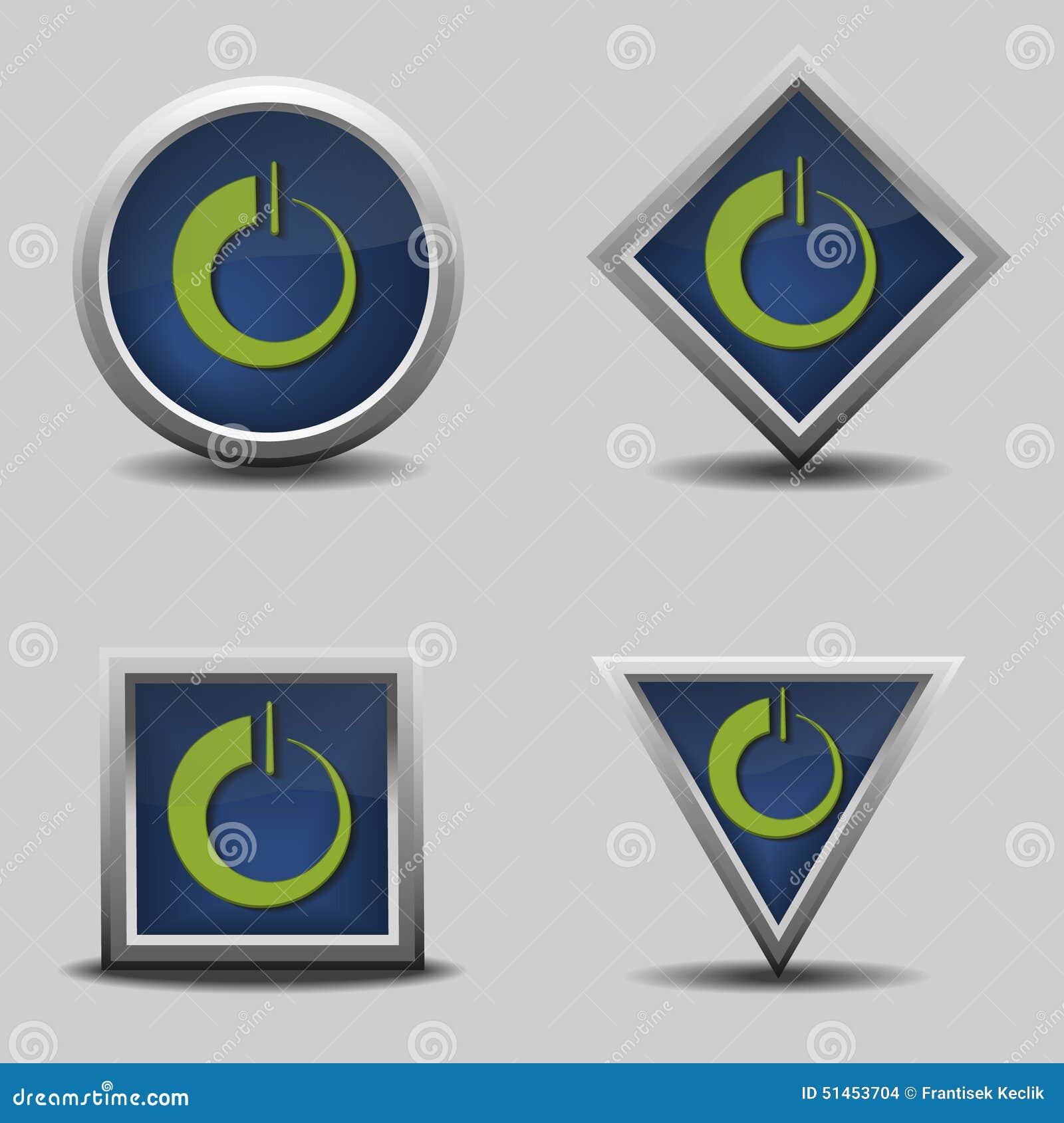 Set of Vector Power Buttons Stock Illustration - Illustration of ...