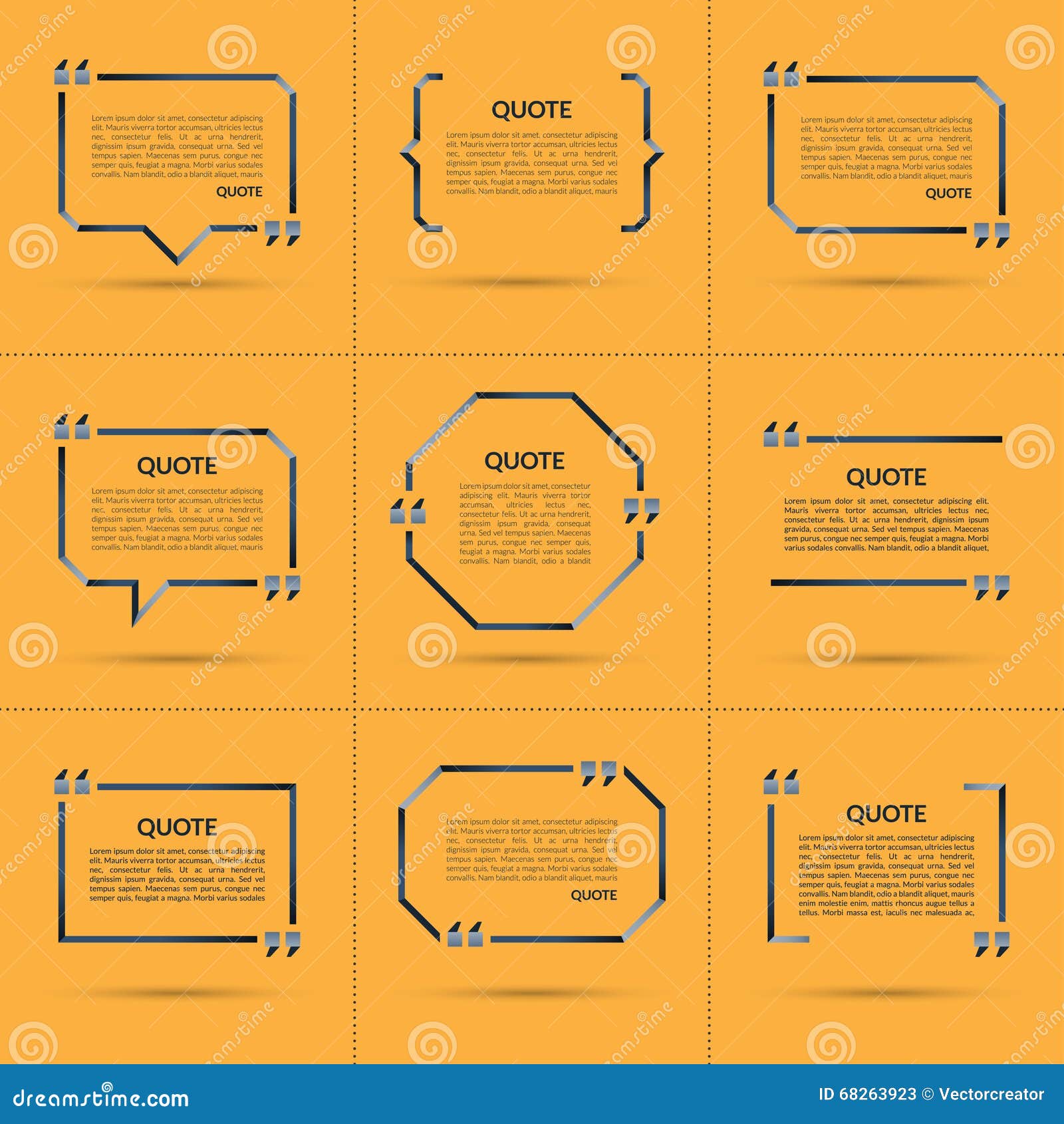Quote Templates. Blog Text Notes Remarks Rectangle Graphic Shapes ...